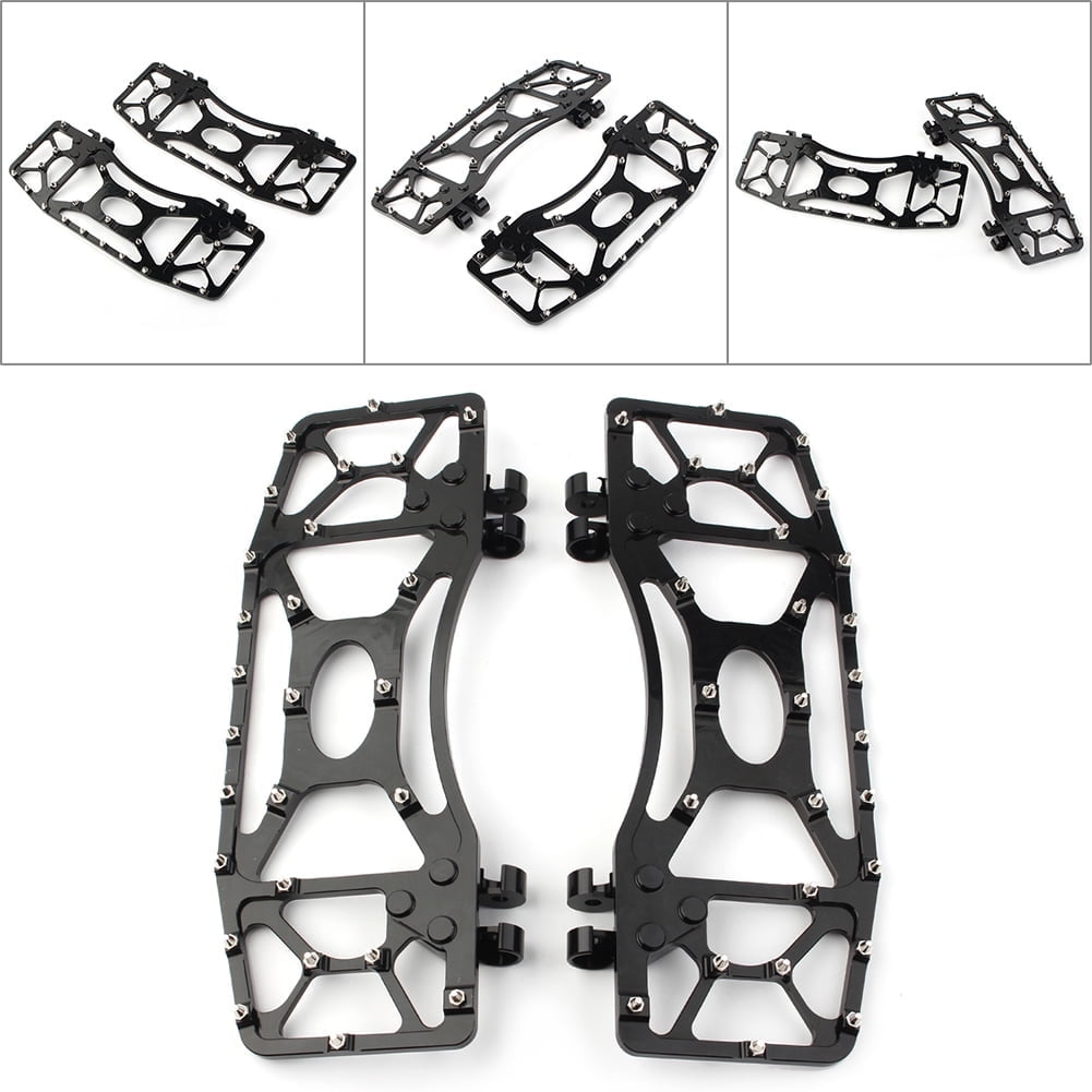 ZS Black Motorcycle Wide Foot Pegs Floorboard Floor Board MX Style 2Pcs ...