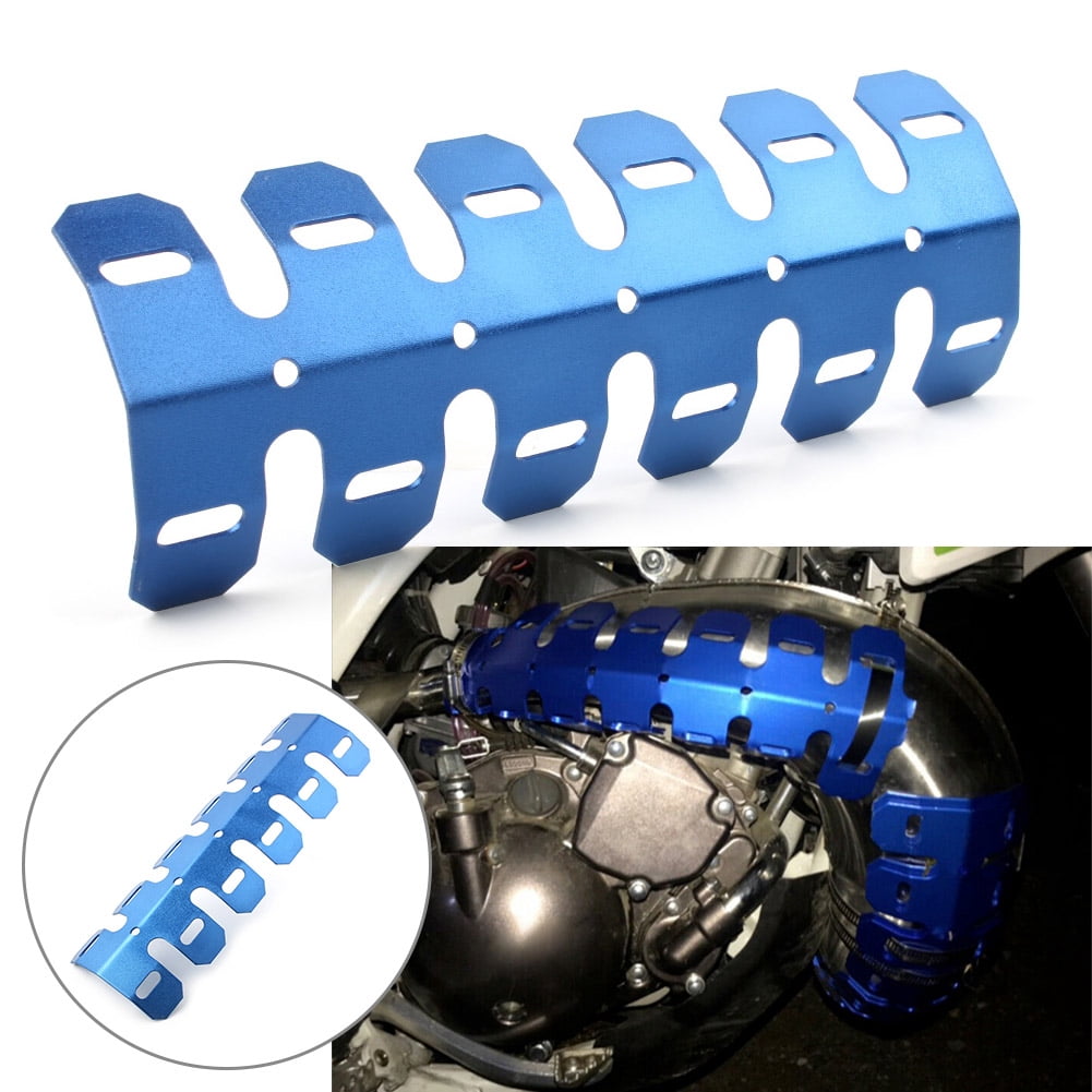 ZS Blue Motorbike Steel Exhaust Muffler Pipe Heat Shield Cover Heel ...