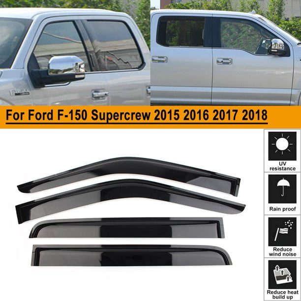 ZS Car Window Visors Sun Rain Wind Guards Vent Shade For Ford F-150 ...