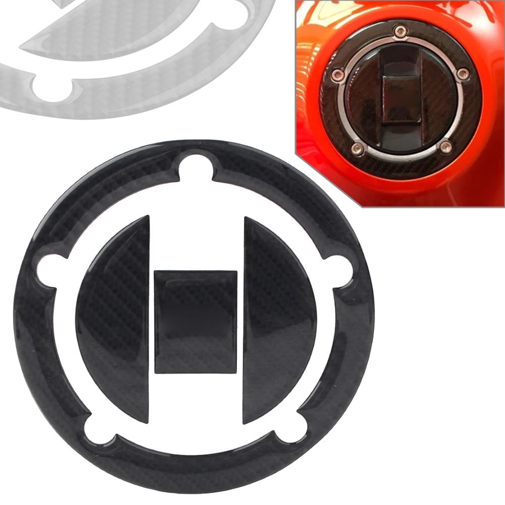 ZS Carbon Fiber Motorcycle Fuel Tank Sticker Gas Cap Cover 3D Decal For ...