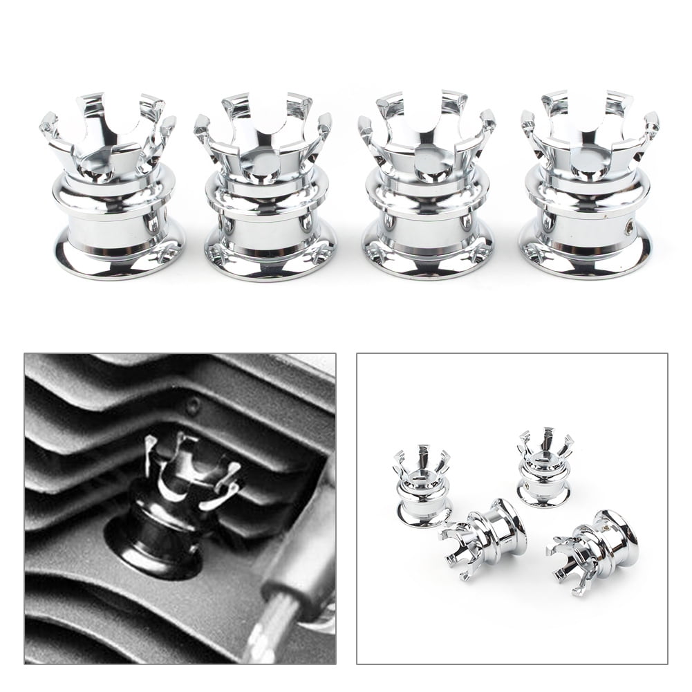 ZS Chrome Motorbike Head Bolt Topper Cover Cap Engine Cover Trim for ...