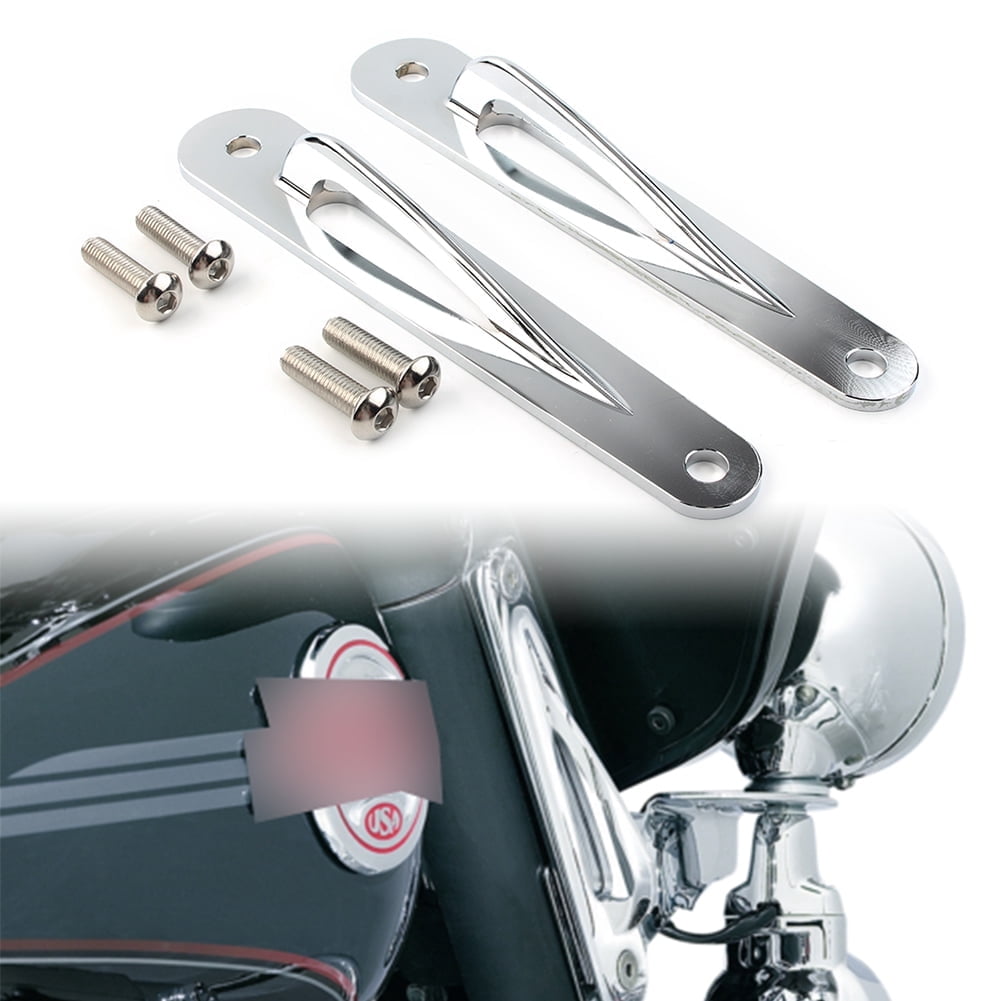ZS Chrome Motorcycle Custom Tie-Down Brackets Teardrop for Harley ...