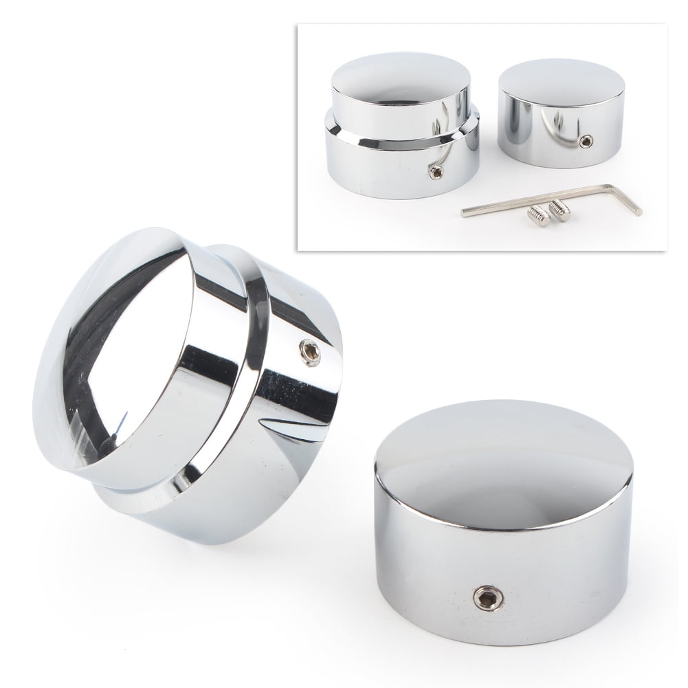 ZS Chrome Motorcycle Rear Axle Nut Cover Cap Sets for Harley Dyna XG XL ...