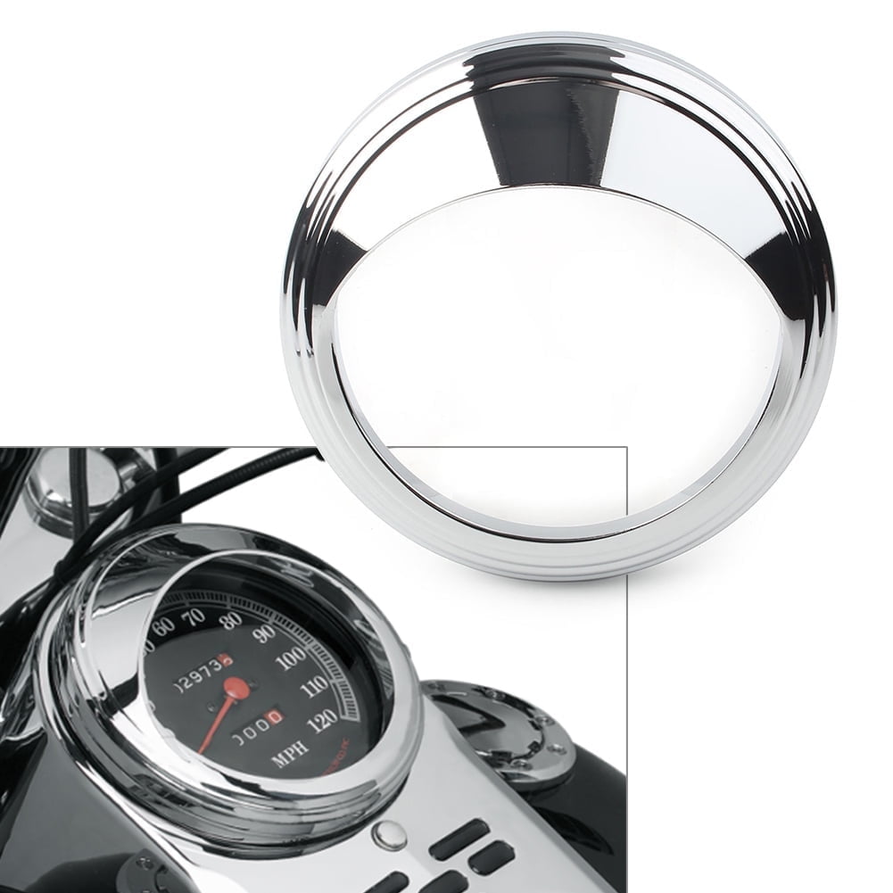 ZS Chrome Motorcycle Speedometer Trim Bezel Ring Visor Cover for Harley ...