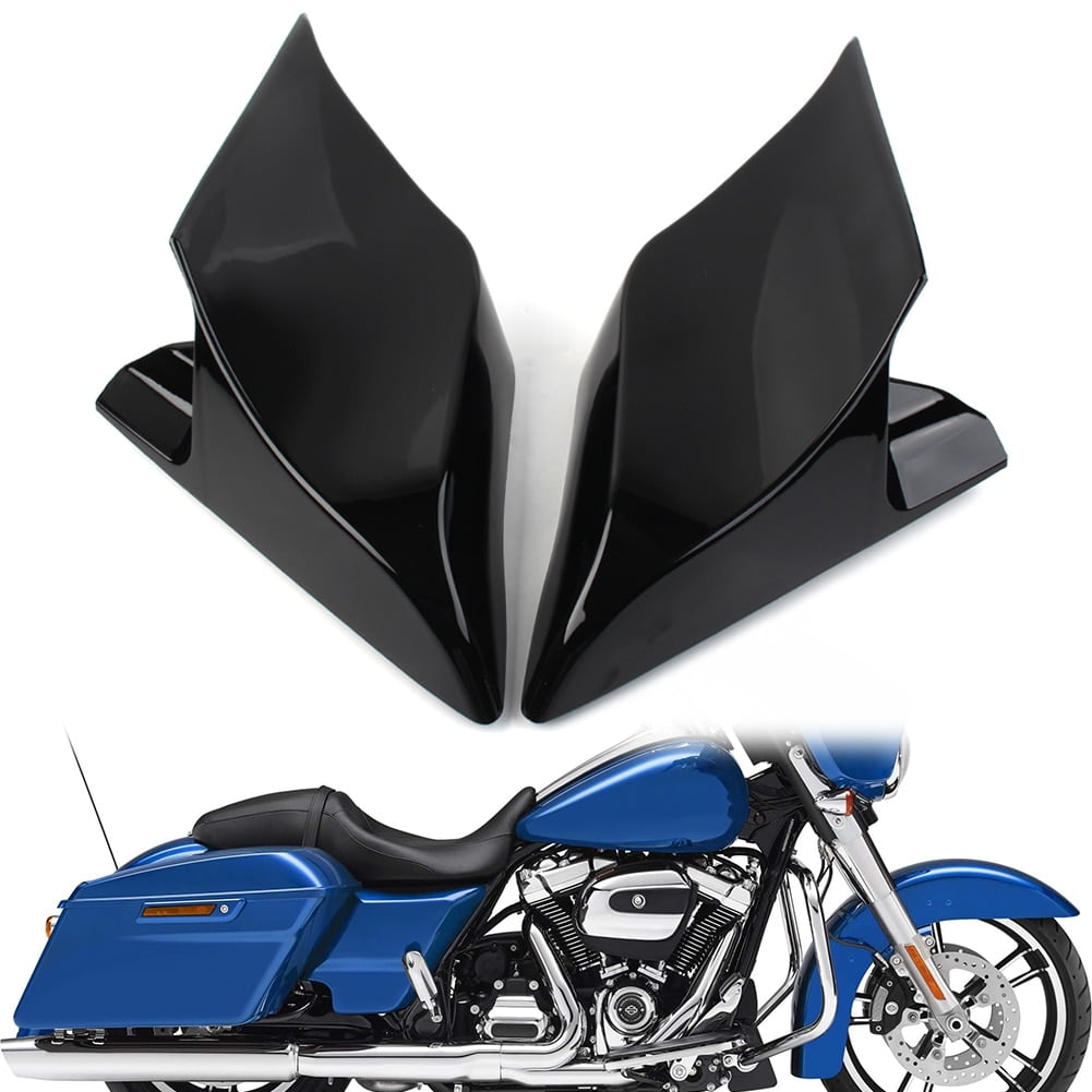 ZS Glossy Black Motorcycle Stretched Side Cover Panel For Harley ...