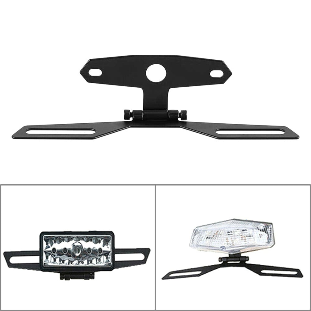 ZS Motorbike Folding License Plate Bracket Tag Taillight Holder For ATV ...