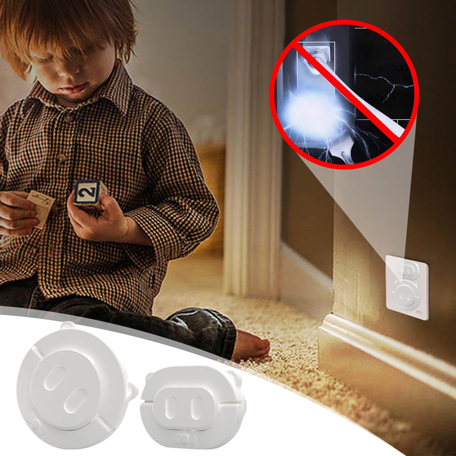ZSBCMY 12-Pack Child Safety Socket Protectors - Shockproof Outlet ...