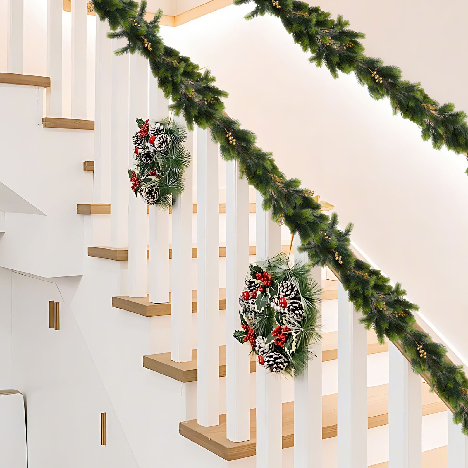 ZSBCMY Artificial Pine Needle Decoration, Rattan Christmas Home Decor ...