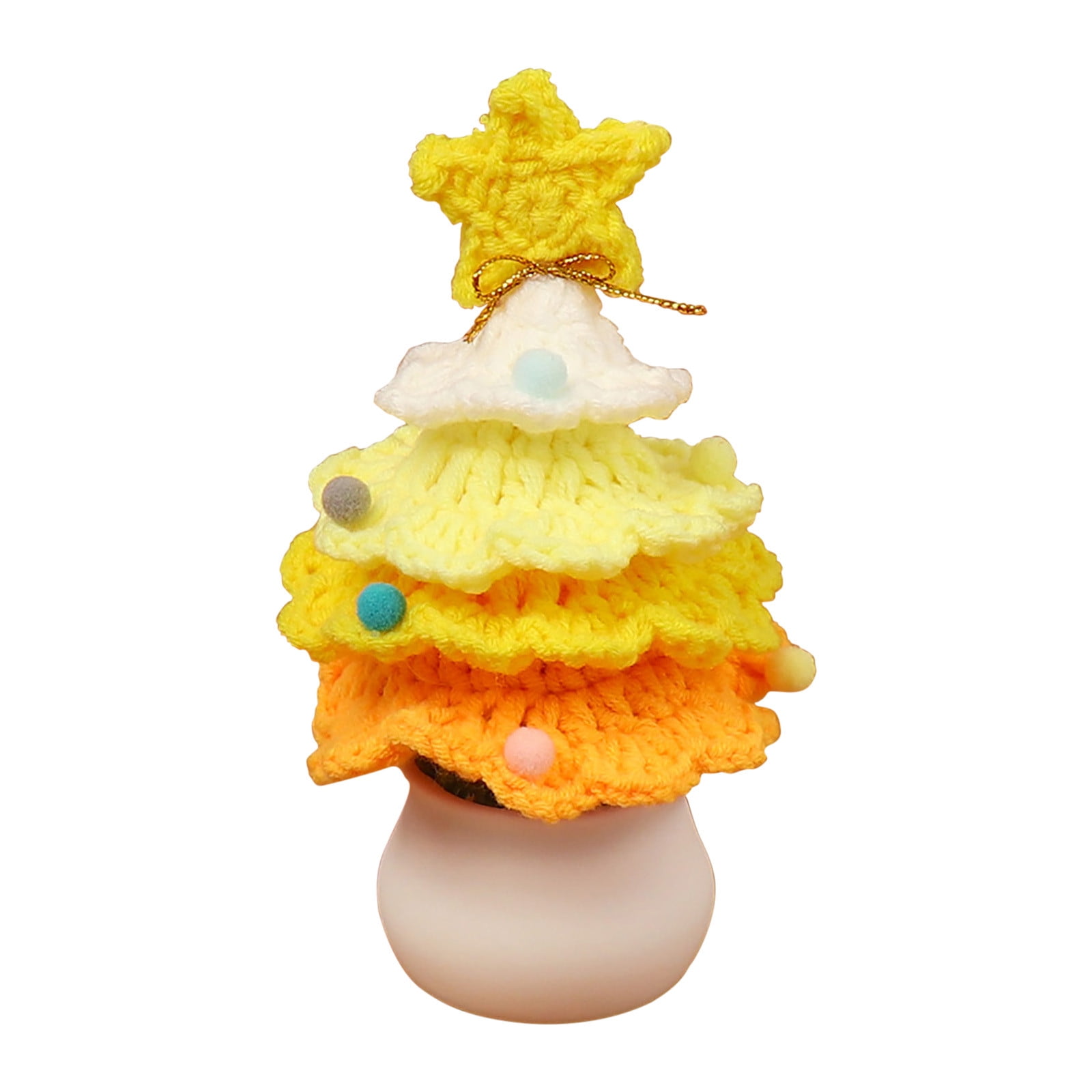 ZSBCMY Crochet Christmas Tree, Potted Yarn Ornament, Handcrafted Home ...