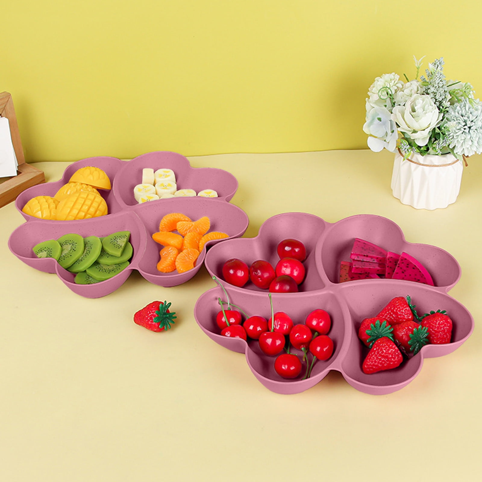 ZSBCMY Divided Candy Box, Multi-Compartment Snack Tray, Plastic Fruit ...