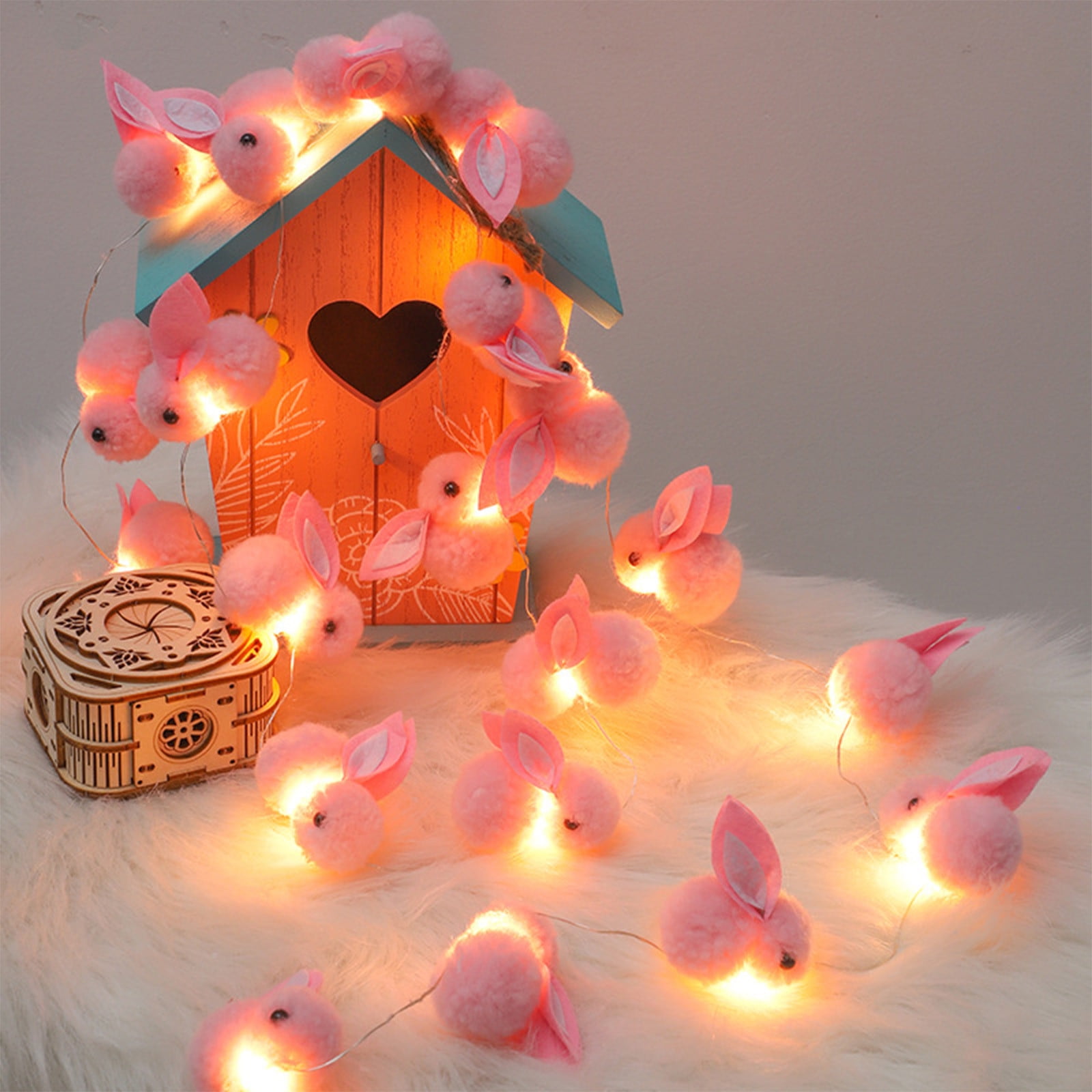 ZSBCMY Easter Bunny LED String Lights, Battery Operated Flashing ...