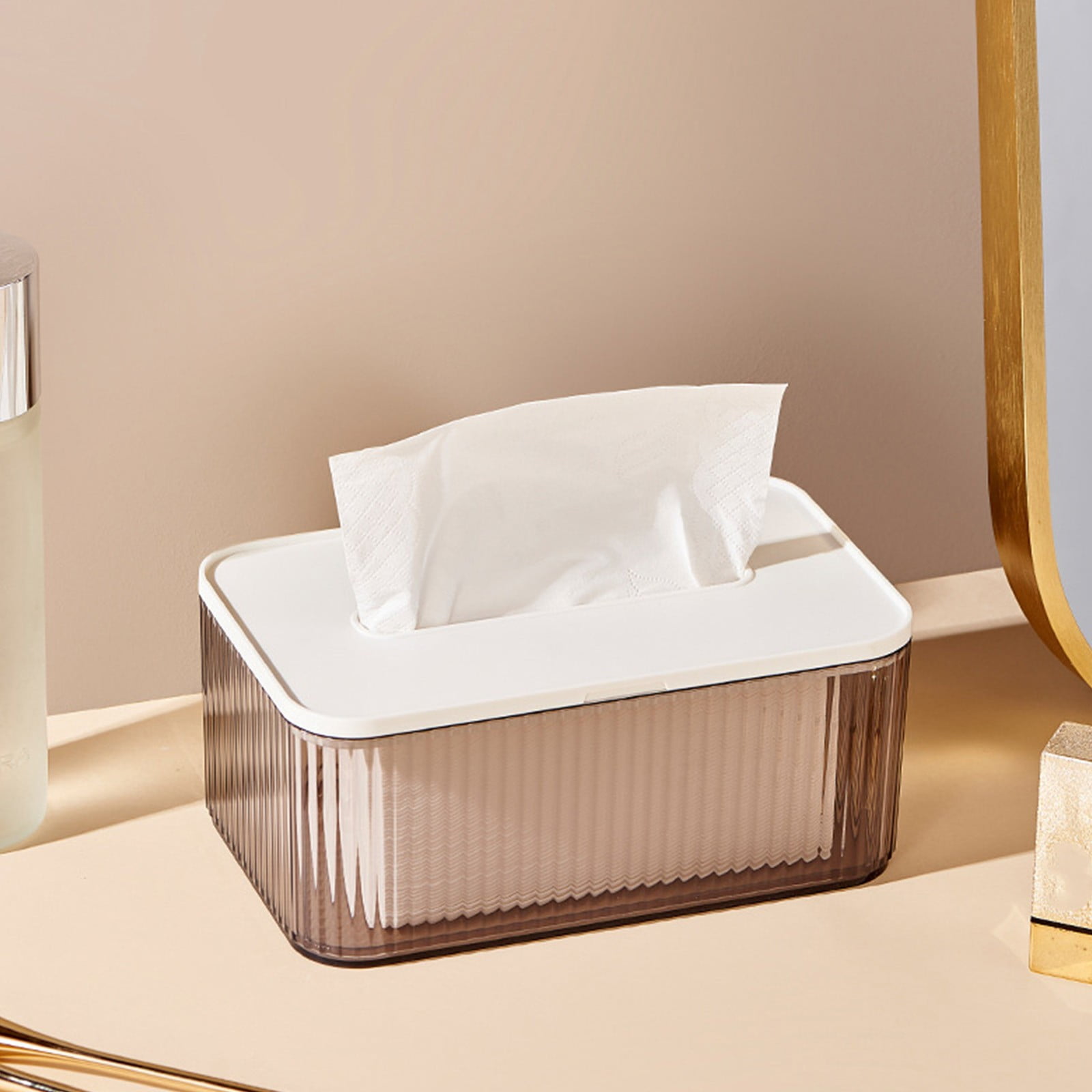 ZSBCMY High End Coffee Table Tissue Box, Fuzzy Translucent Design for ...