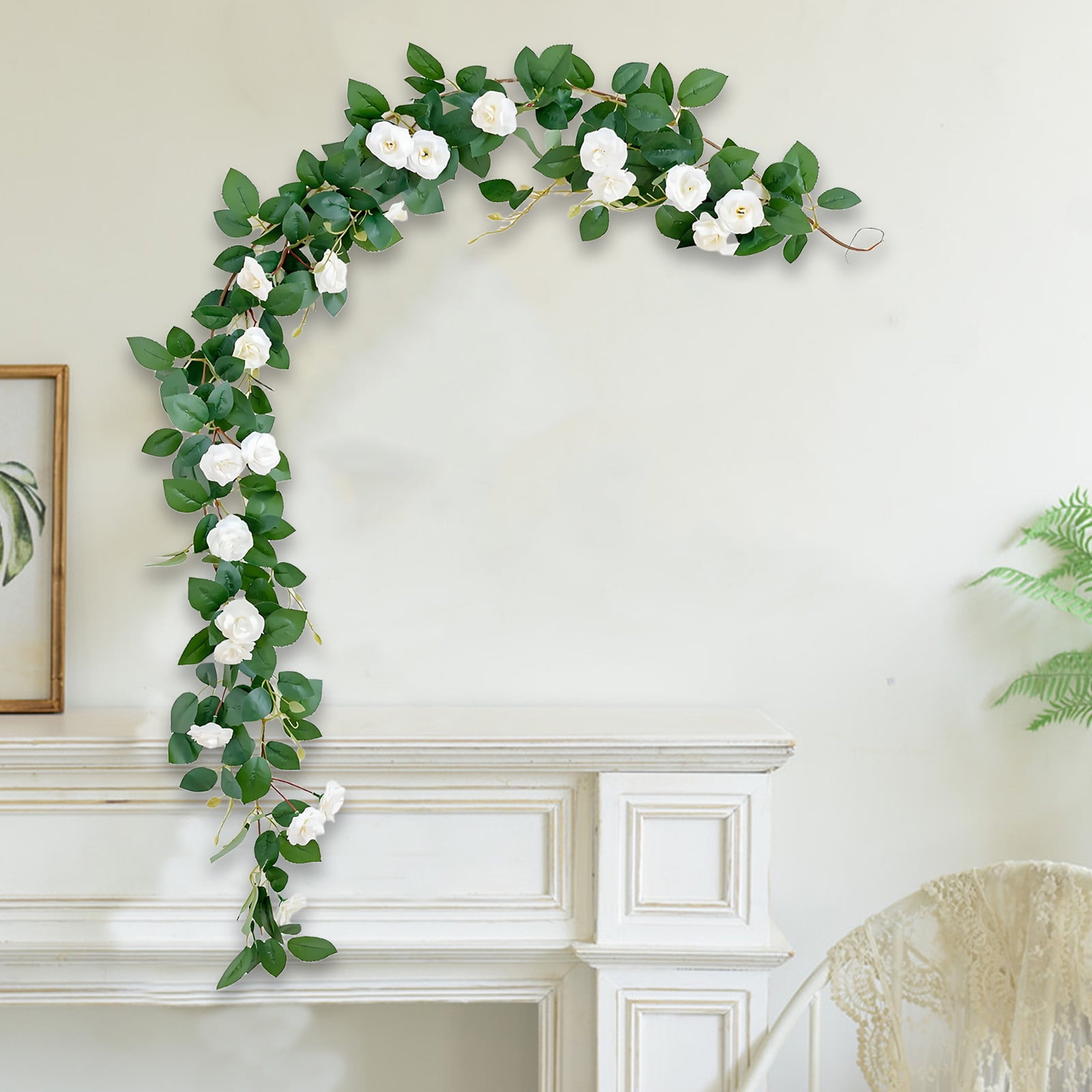 ZSBCMY Rose Climber Wreath, 21 Flower Heads, Realistic Design, Suitable ...