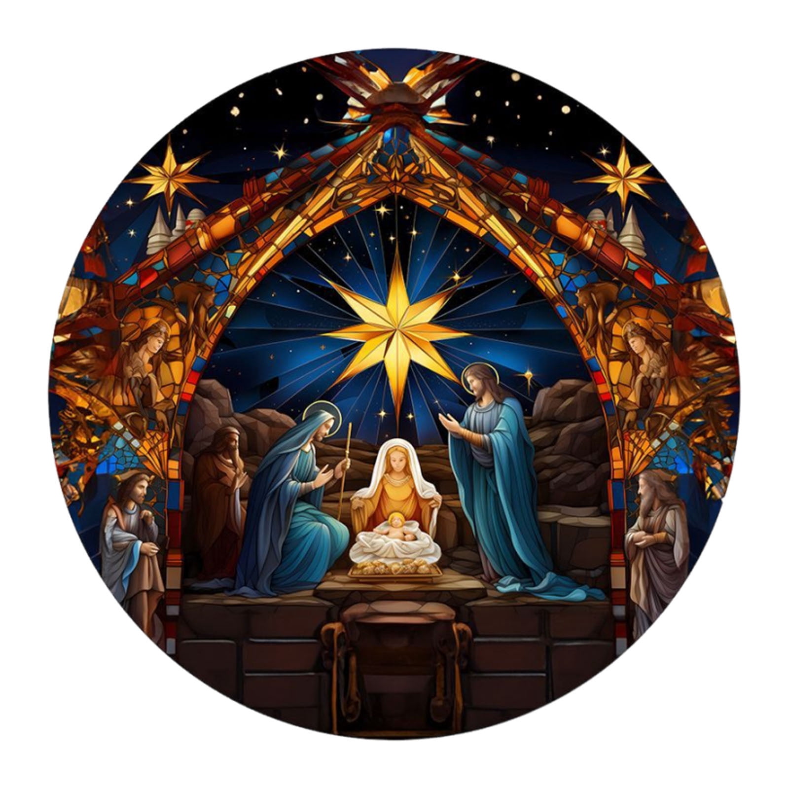 ZSBCMY Round Acrylic Christmas Ornament, Religious Hanging Plaque ...
