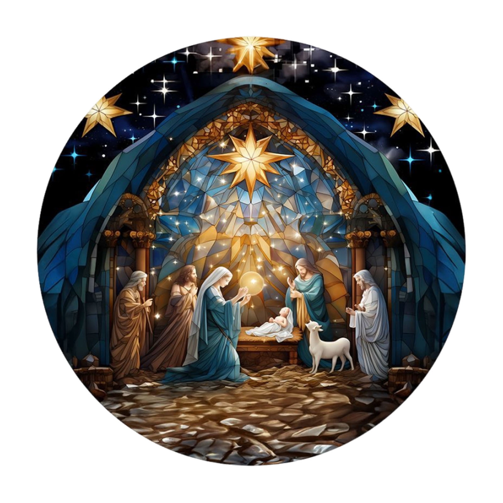 ZSBCMY Round Acrylic Christmas Ornament, Religious Hanging Plaque ...
