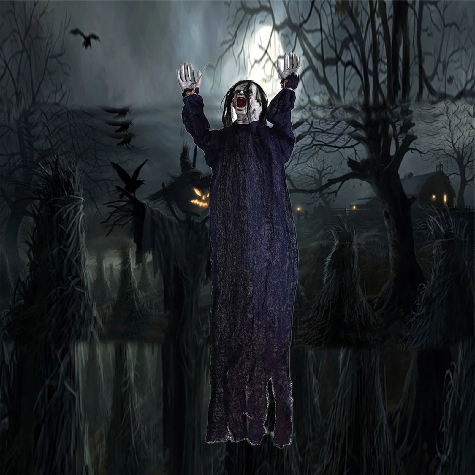 ZSBCMY Spooky Halloween Hanging Ghost Decoration, Realistic Creeping ...