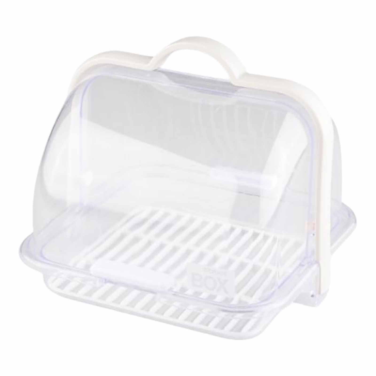 ZSBCMY Transparent Plastic Bread Cake Storage Box, Flip-Top Design ...