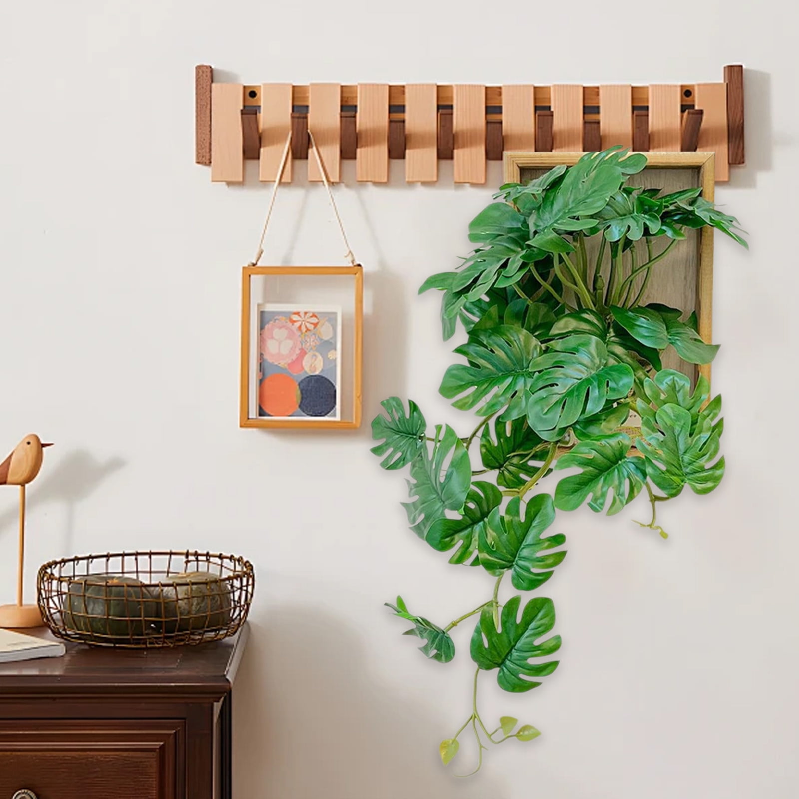 ZSBCMY Wooden Photo Frame with Faux Rattan, High-Class Wall Decoration ...