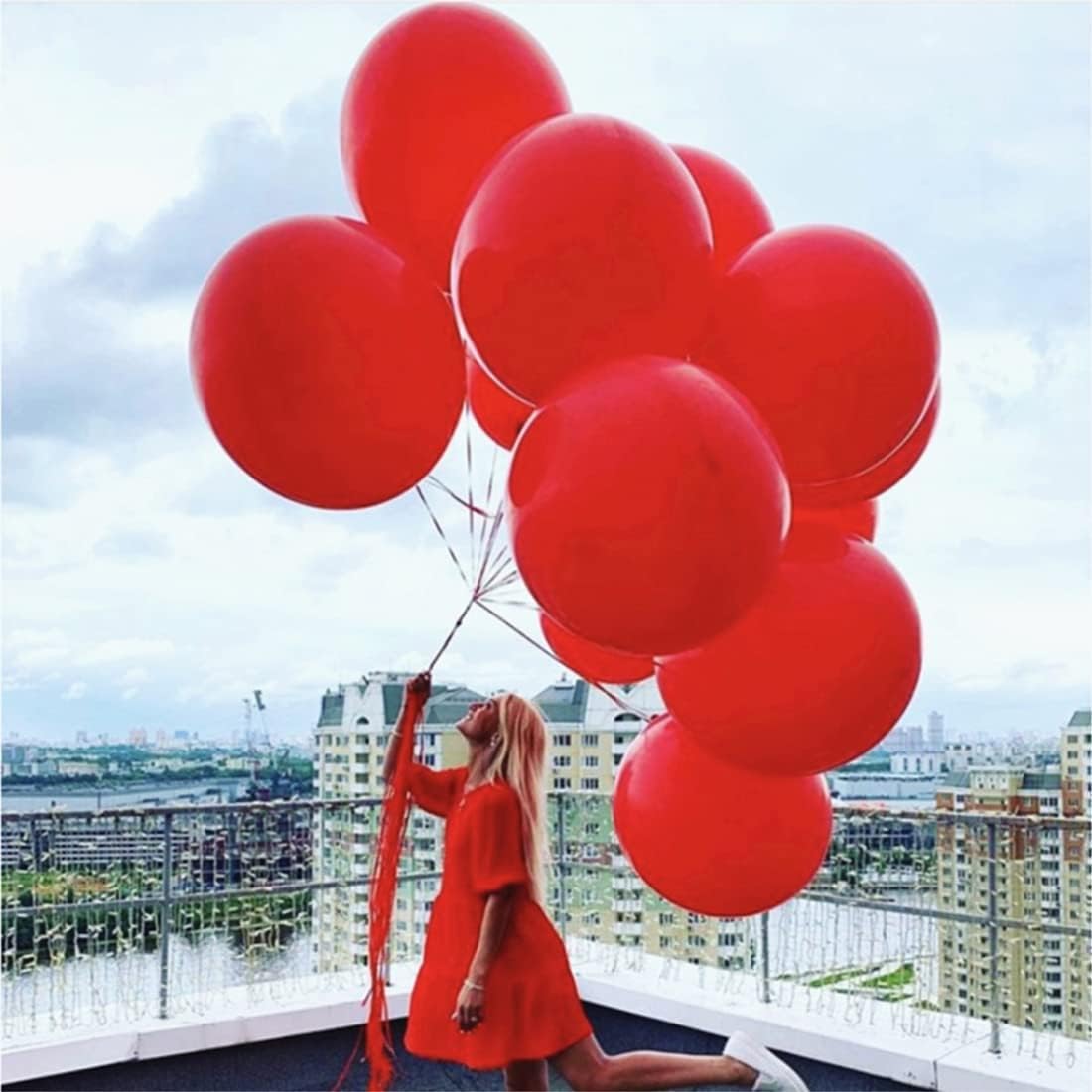 ZSD 5pcs Large Red Balloons Latex 36 Inch Big Balloons Red Giant Helium ...