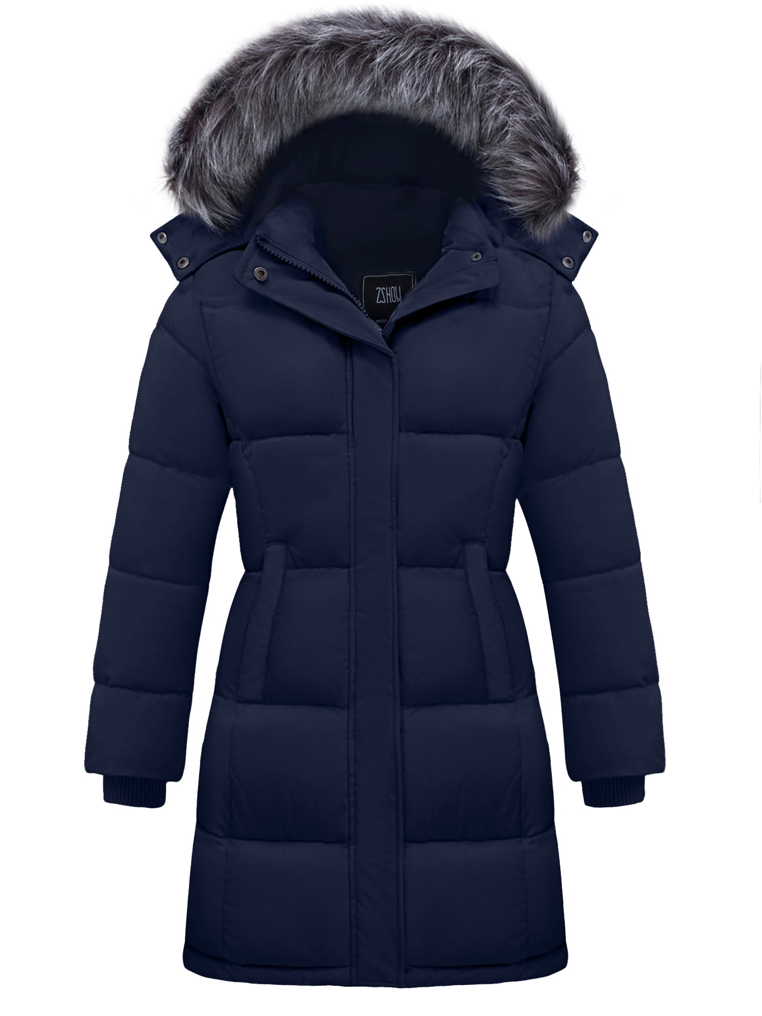 ZSHOW Big Girls' Winter Coat Padded Winter Jacket with Removable Faux ...