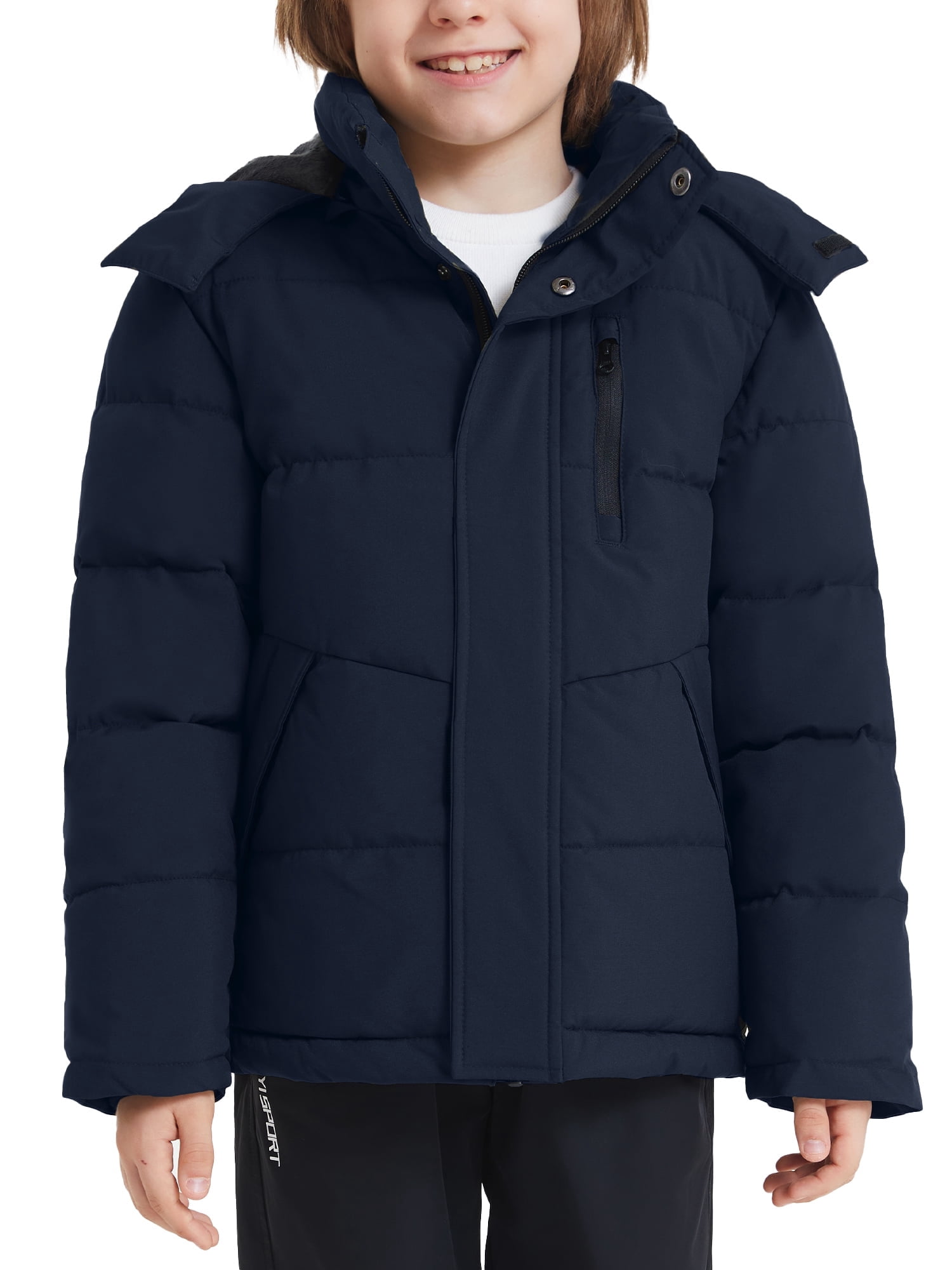 ZSHOW Boy's Waterproof Padded Puffer Jacket with Detachable Hood ...