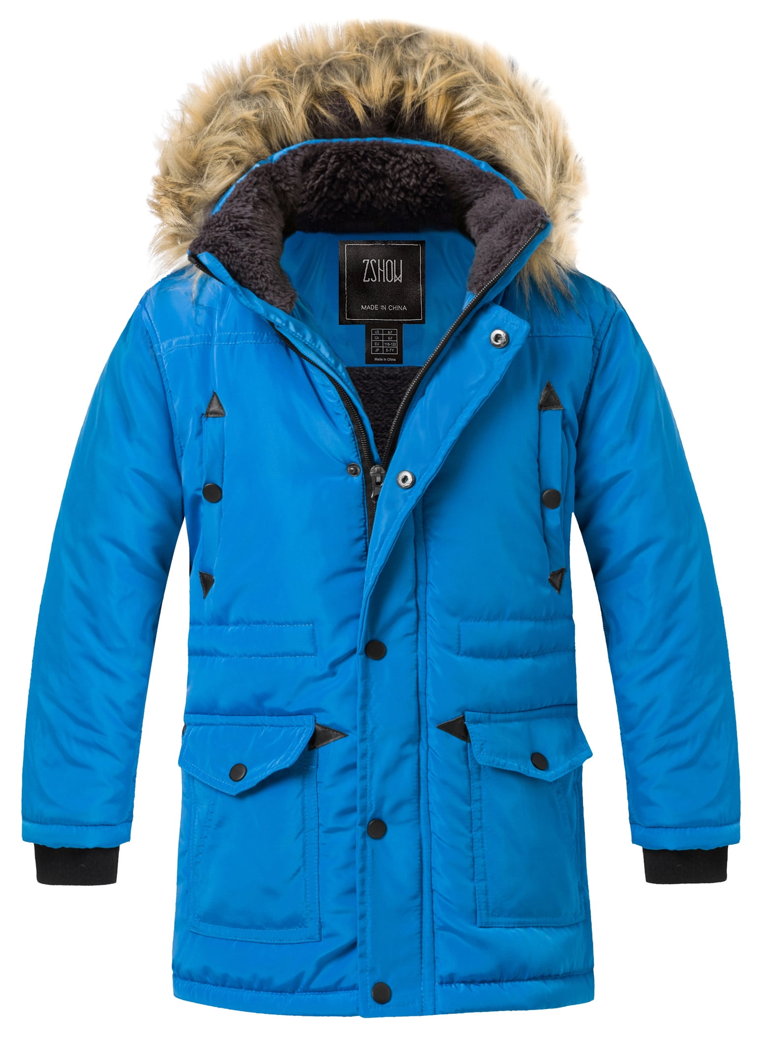 ZSHOW Boy's Waterproof Winter Puffer Jacket, Windproof Bomber Coat with ...