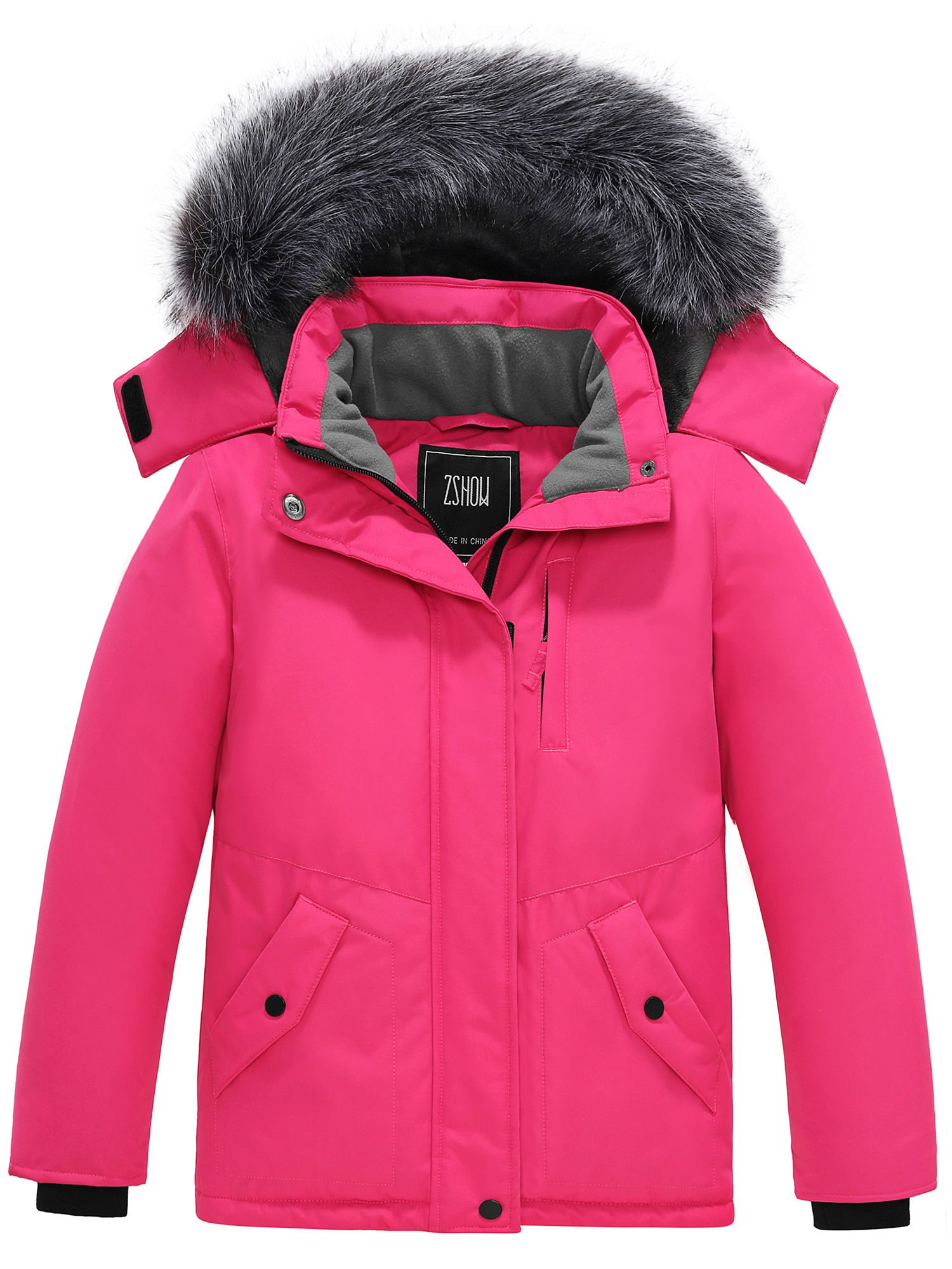 Zshow Girls Winter Coat Warm Puffer Jacket Hooded Hip Length