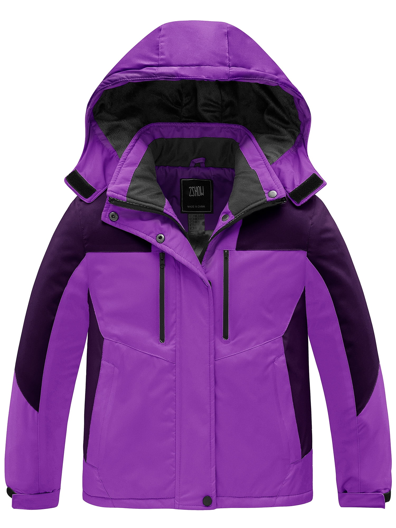 ZSHOW Girl's Waterproof Ski Jacket, Windproof Snow Coat with Detachable ...