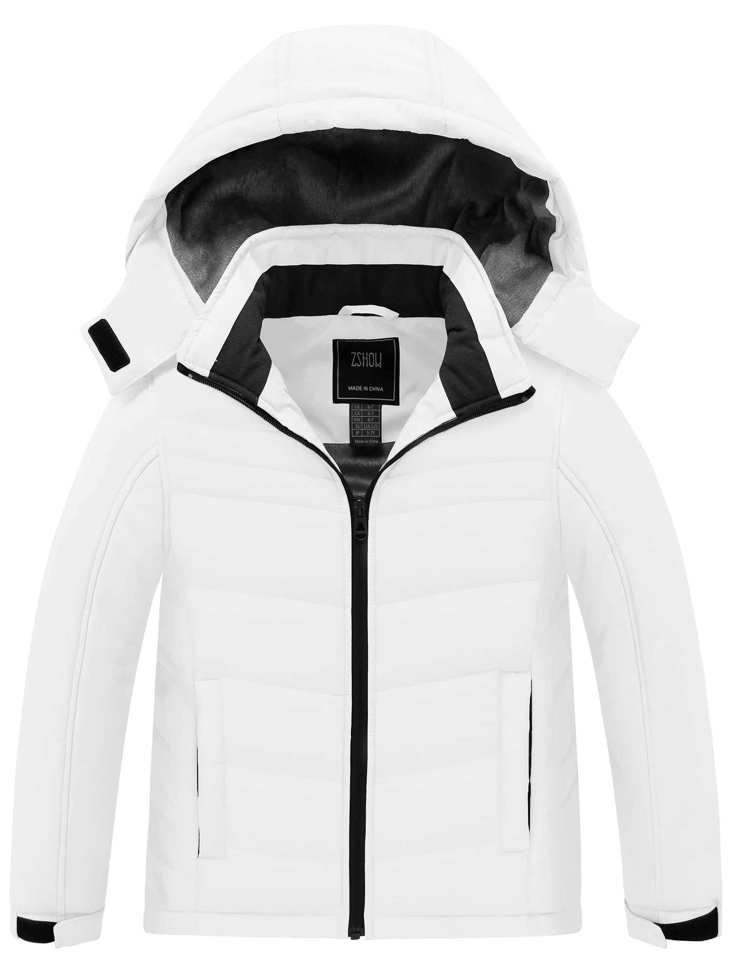 ZSHOW Girl's Winter Coat Waterproof Cotton Padded Ski Jacket with Hood ...