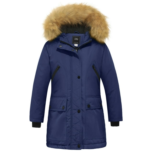 Wantdo Girls' Puffer Jacket Water Resistant Puffer Coat Quilted Winter ...