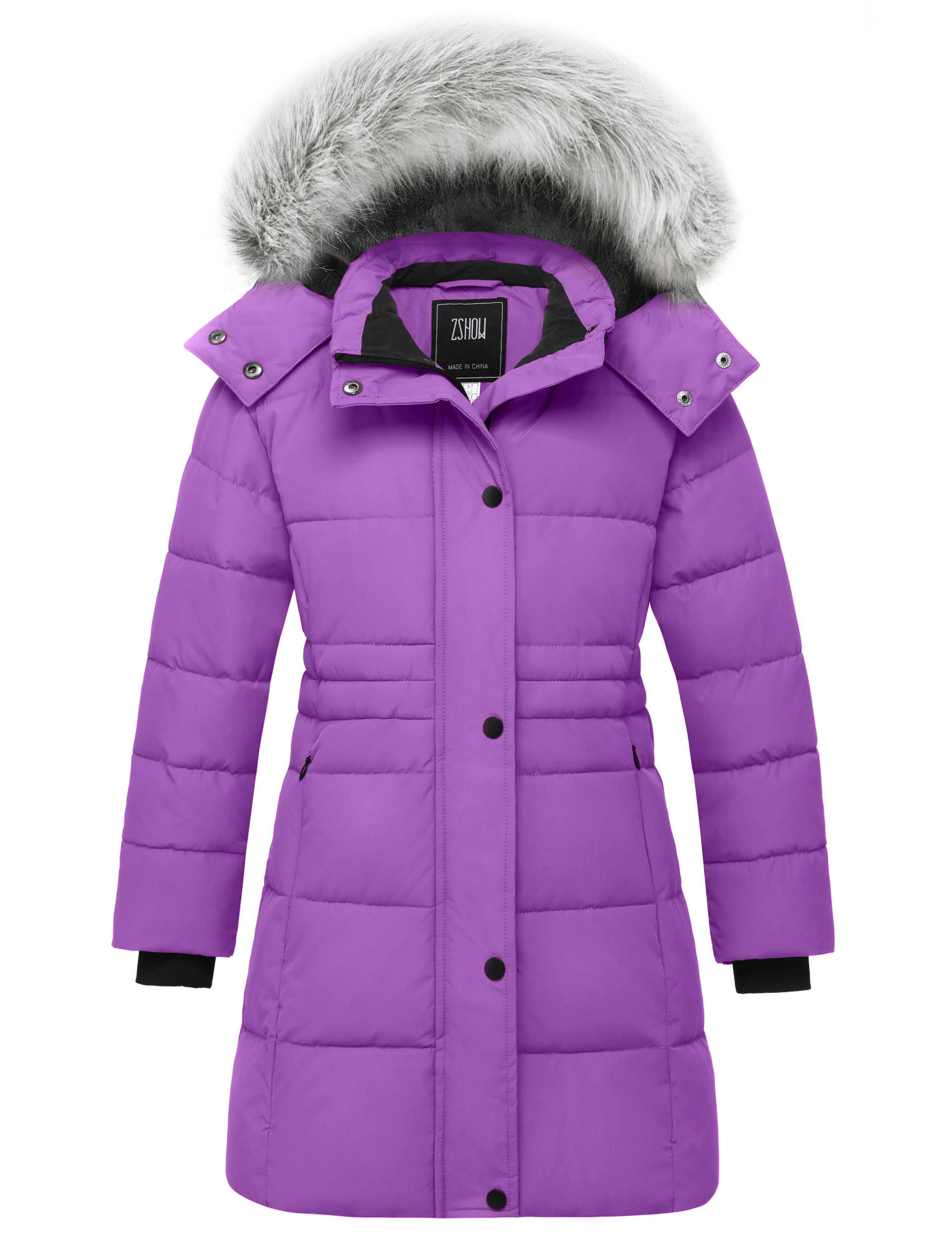 ZSHOW Youth Girls' Waterproof Winter Puffer Jacket, Long Quilted Parka ...