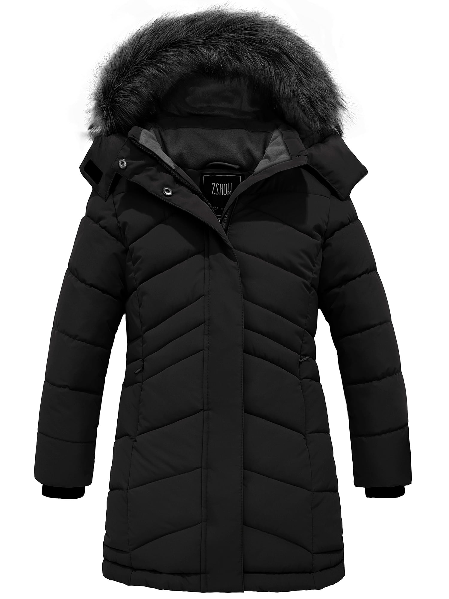 Zshow Girls Winter Jackets Hooded Winter Coat Warm Fleece Lined Puffer