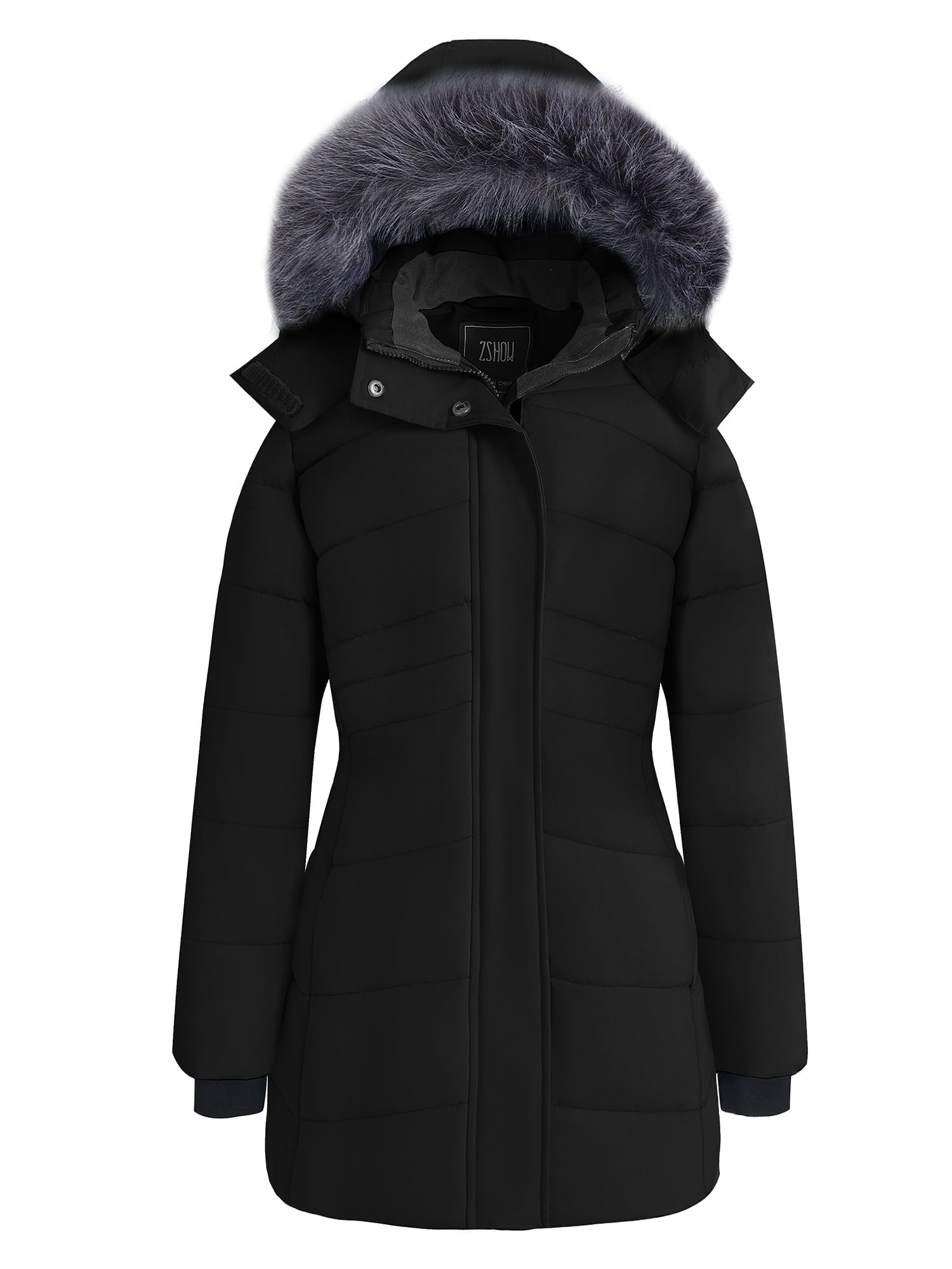 ZSHOW Women's Winter Coat Warm Thicken Puffer Jacket Removable Hooded ...