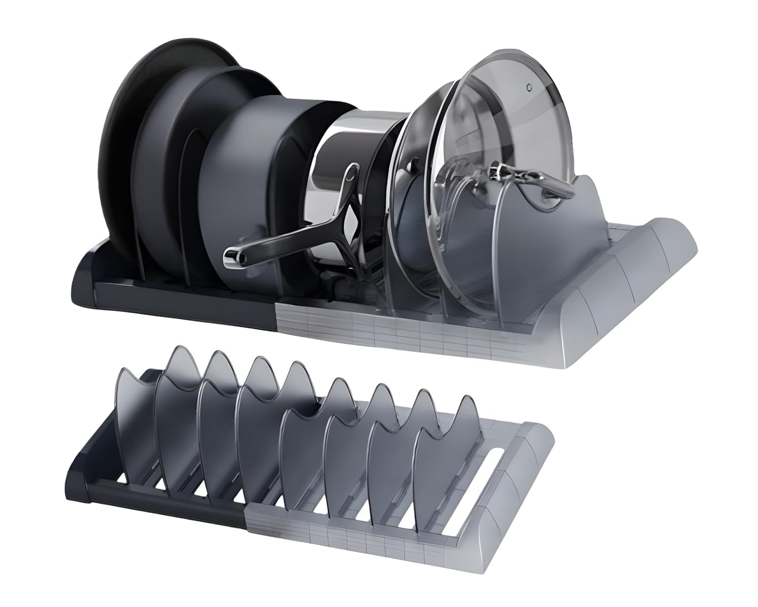 ZSIGNS 8 in 1 Pot Lid Holder Countertop Pan Lid Organizer Space Saving ...