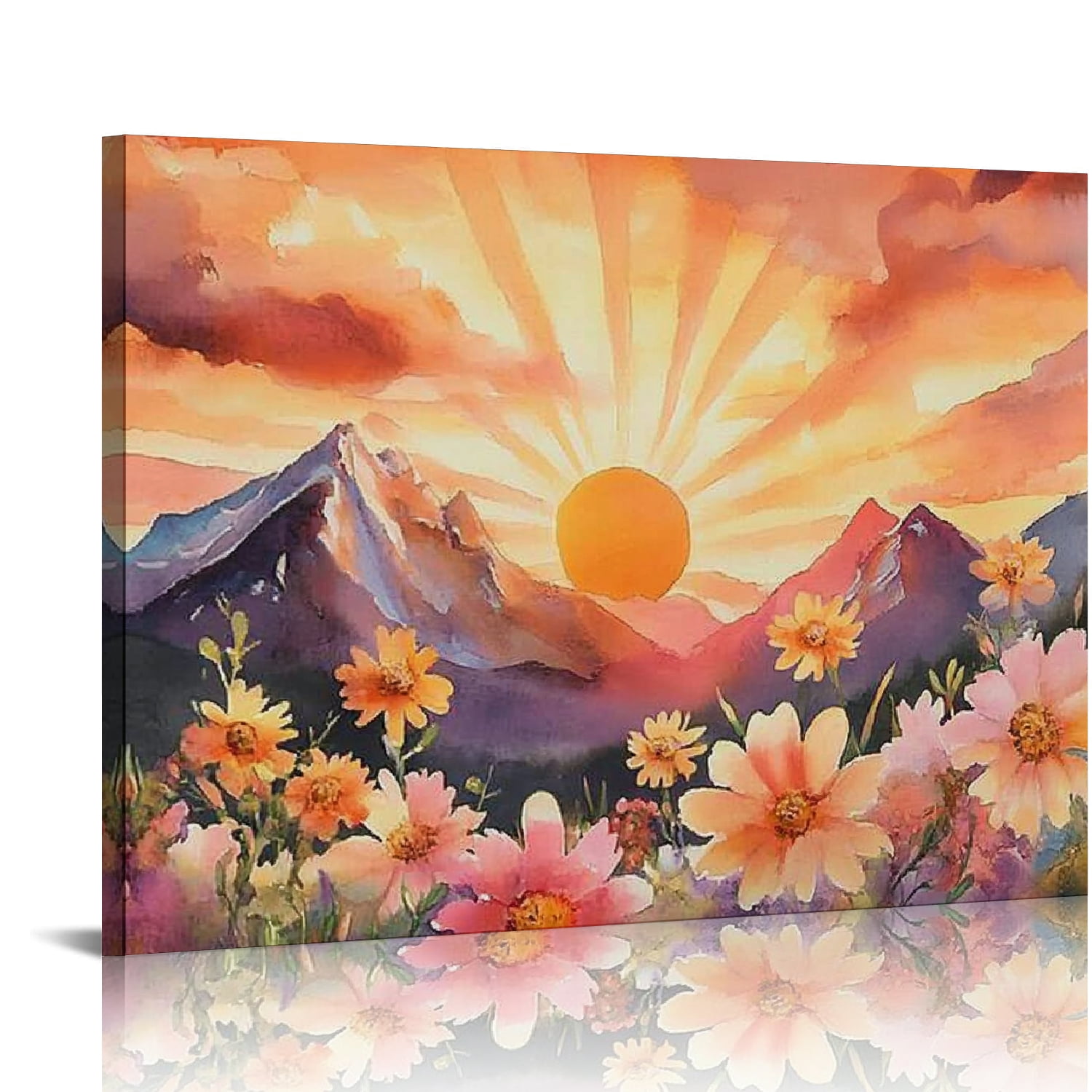 ZSLONG Boho Sun Canvas Wall art Mid-Century Modern Abstract Bohemian ...