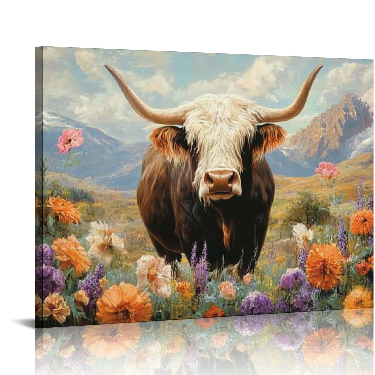 ZSLONG Highland Cow Wall Art Decor for Living Room Cow Pictures Print ...