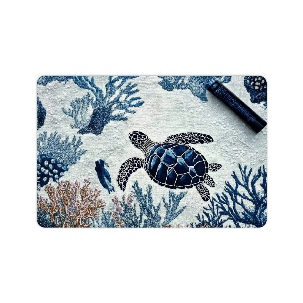 ZSLONG Sea Turtle Bath Mats, Turtle Bathroom Rug Non Slip,Ocean Beach ...