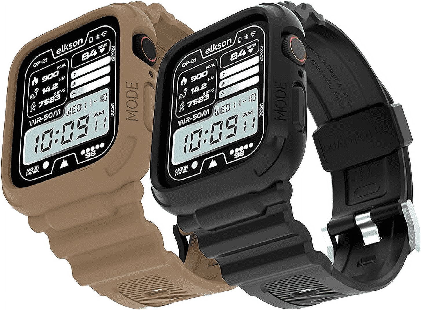 ZSOU 2 Pack Rugged Watch Bands with Case for Apple Watch 38/40/41mm ...