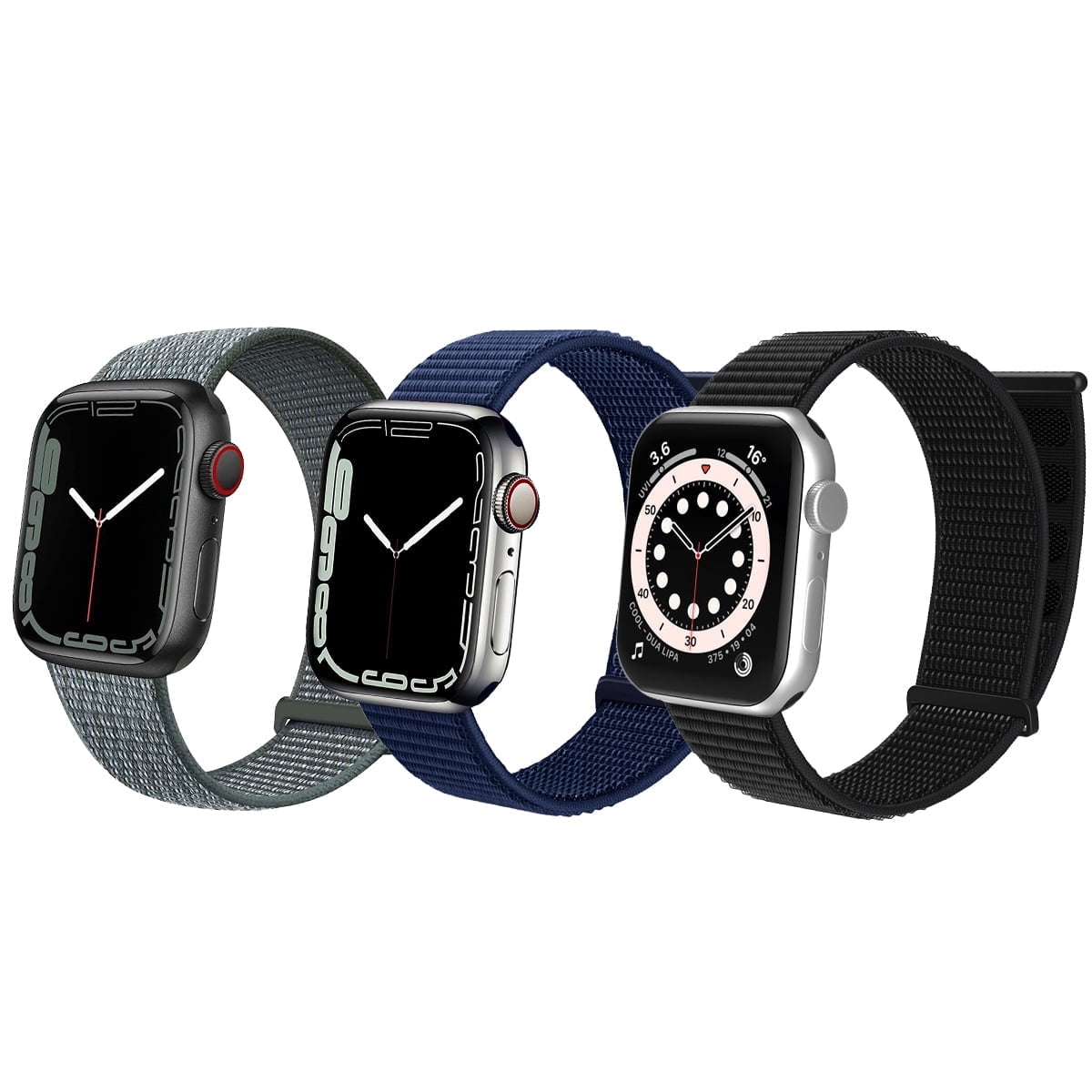 ZSOU 3 Pack Nylon Velcro Fitness Watch Bands for Apple Watch 38/40/41 ...