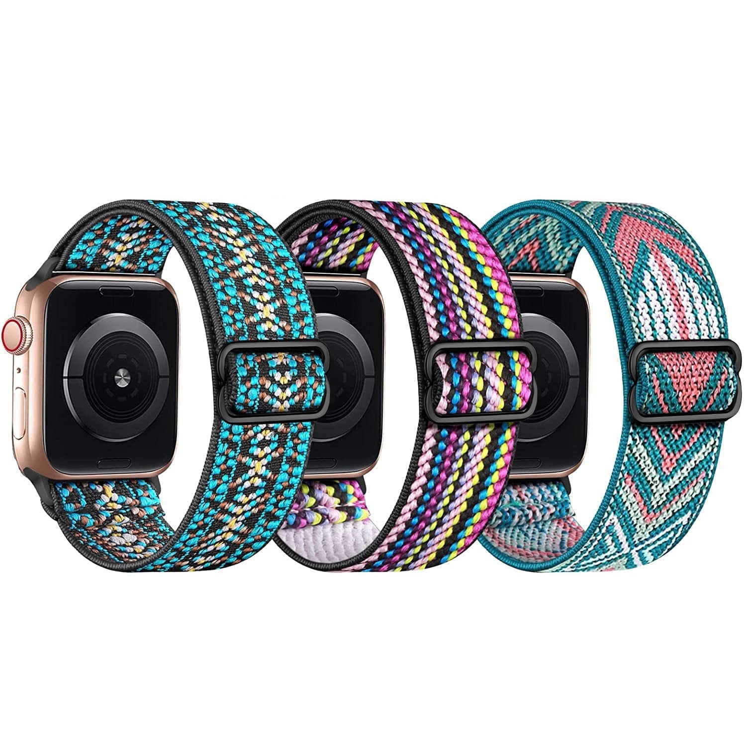 ZSOU 3 Pack Nylon Watch Bands for Apple Watch 38/40/41/42mm(Series 10 ...