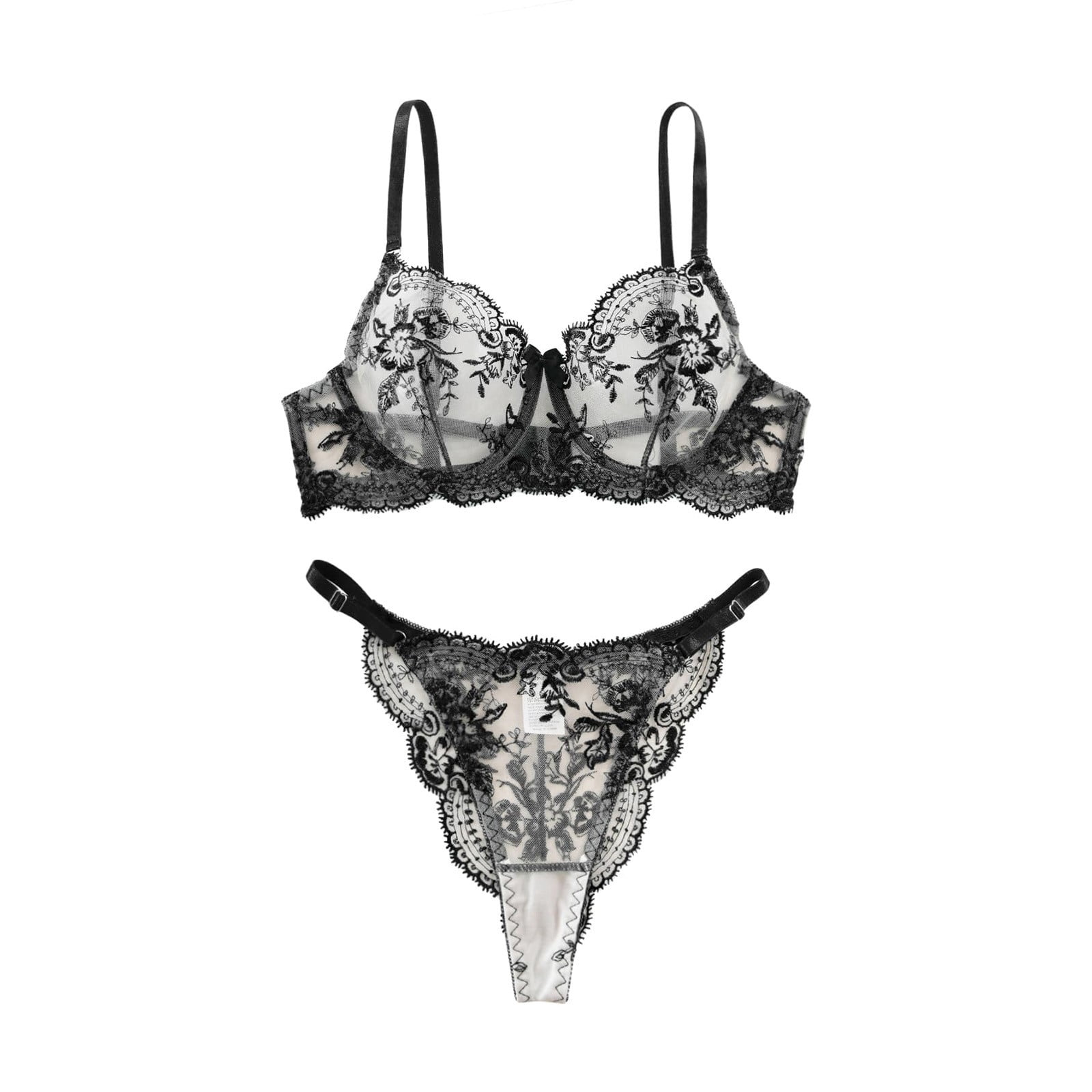 ZSQDM Clearance Underwear for Women, Floral Mesh Underwire Garter Belt ...