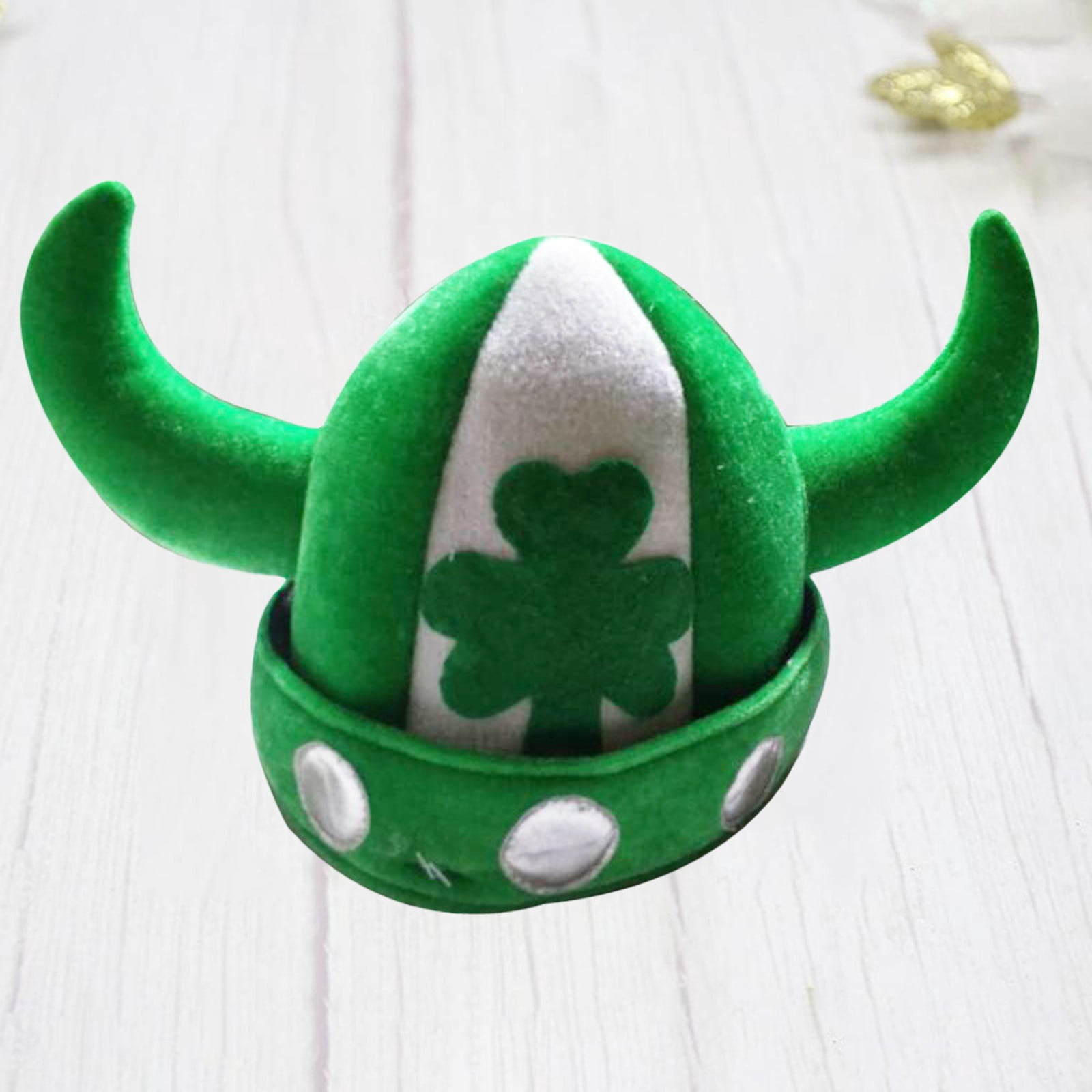 ZSQDM Irish St. Pa's Unisex Green and White Striped Horn Hat beanies ...