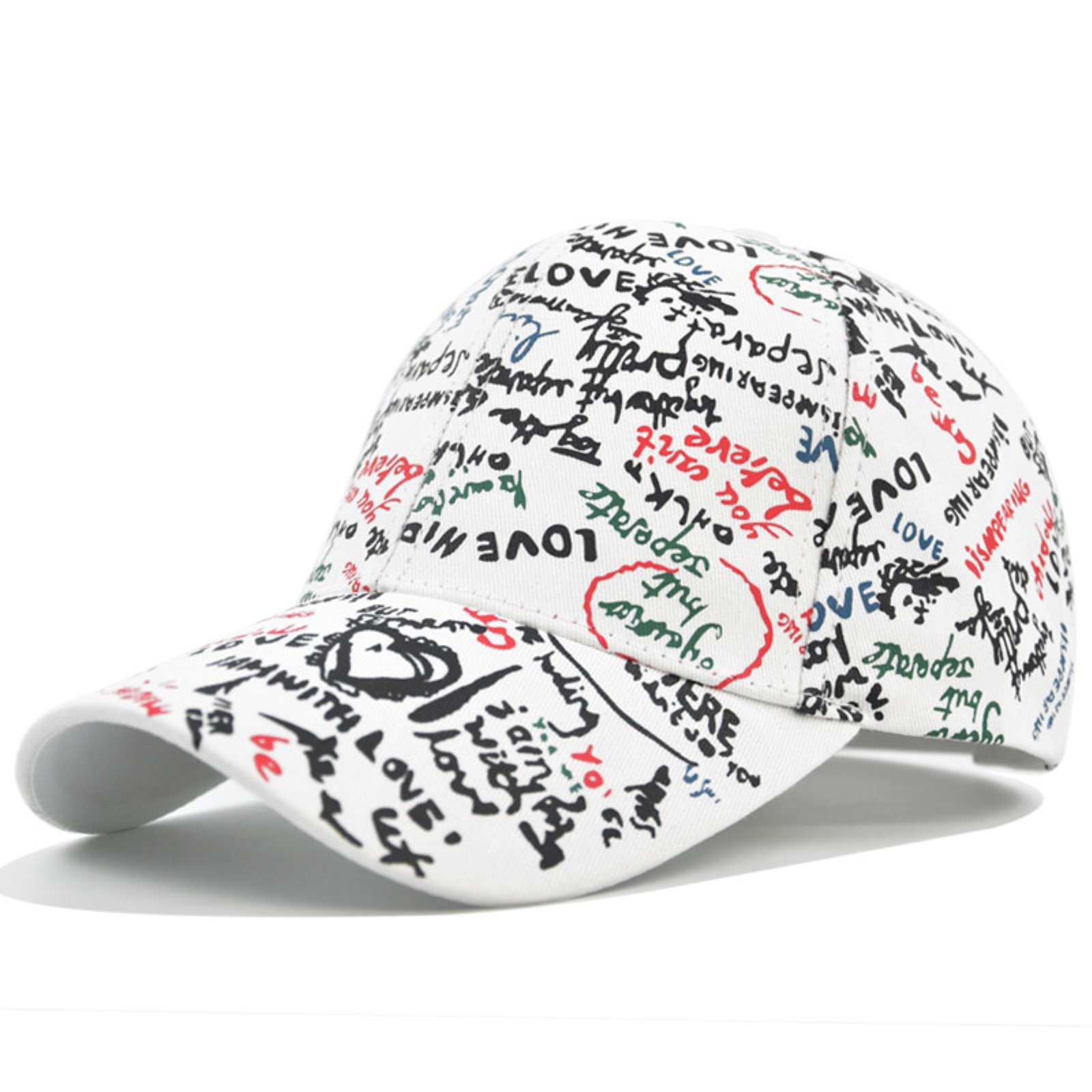 ZSQDM Men and Women Casual Regular Youth Retro Graffiti Letters Peace ...