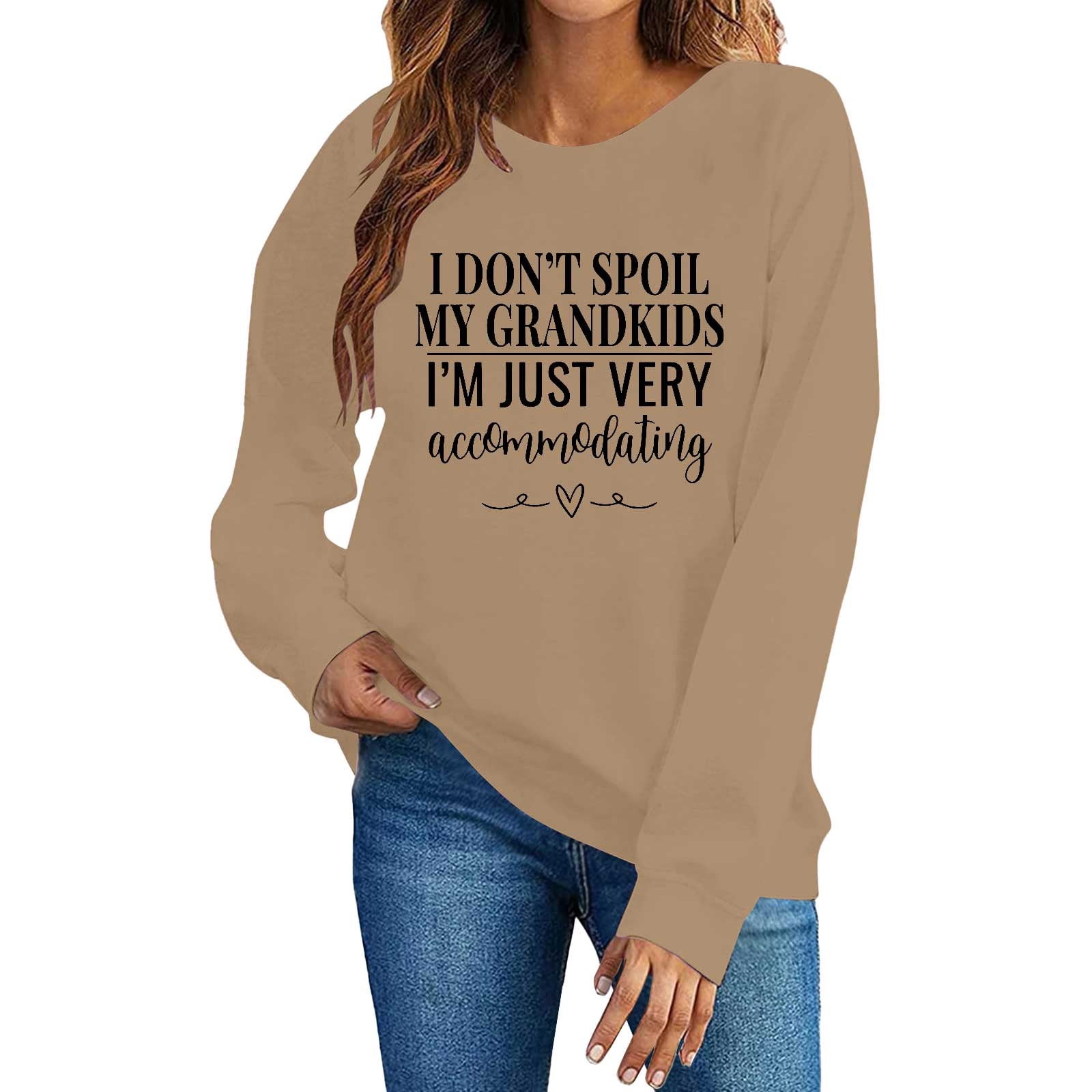 ZSQDM Women's Hoodless Sweatshirt Women's Sweaters Loose Lady Round ...