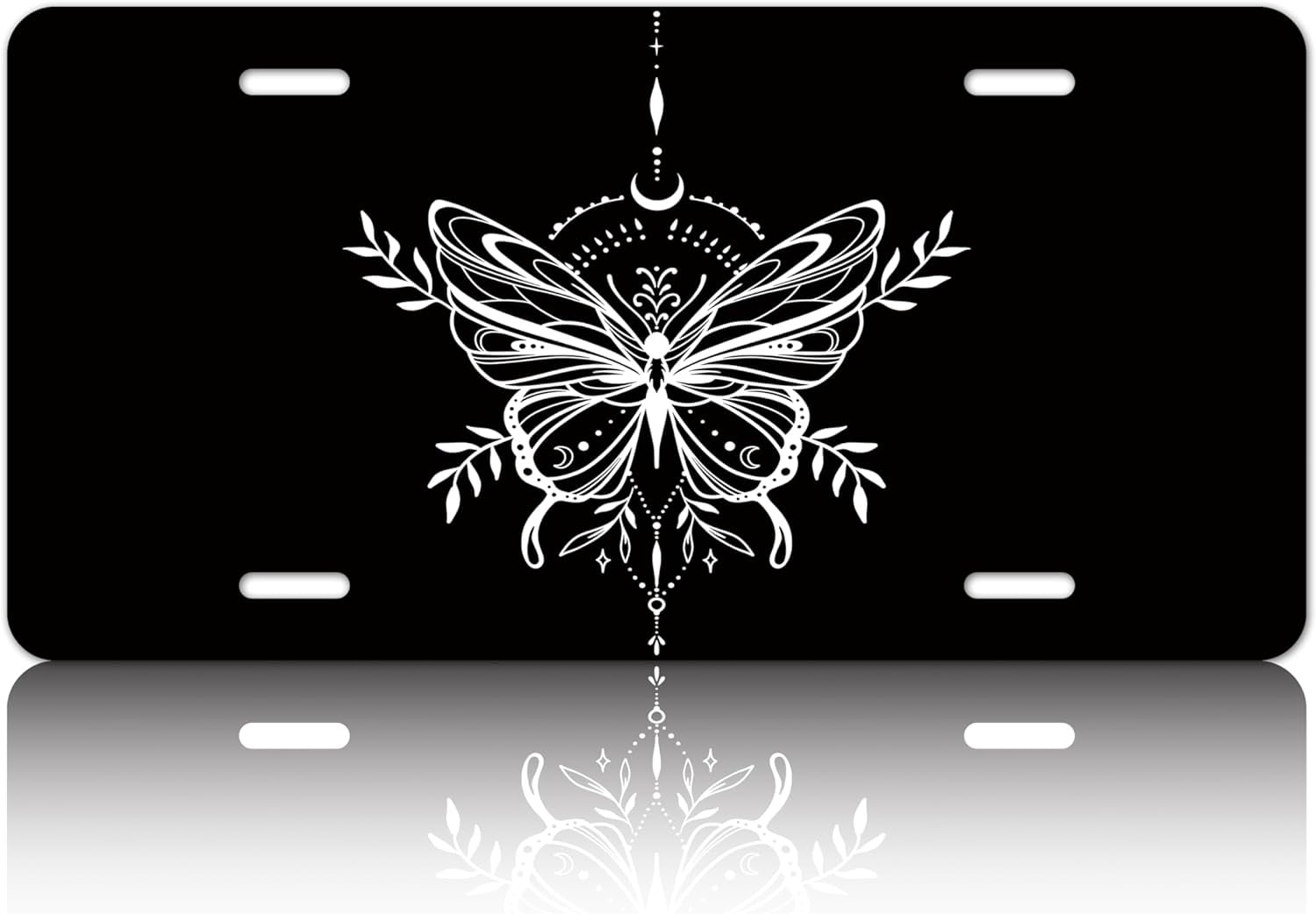 ZSTHI Black White Compass Symbol License Plate Adventure Compass Rose ...