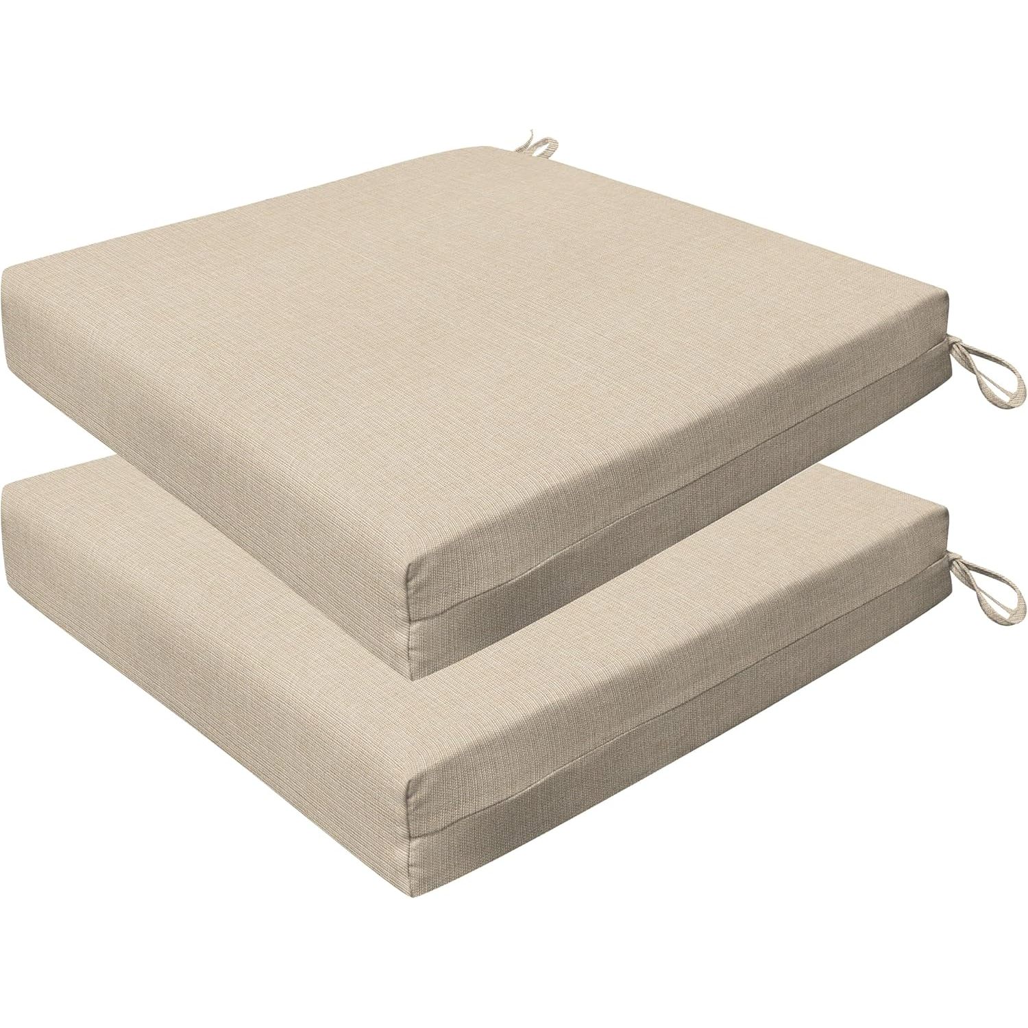 ZSWP Outdoor Cushion Set 20" x 20", Textured Solid Almond Dining Patio ...