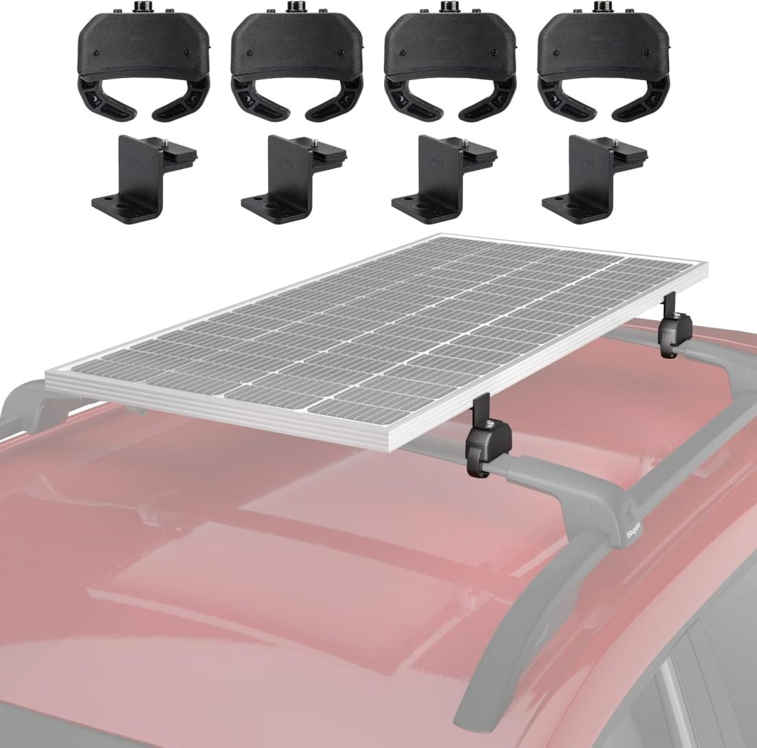 ZSWP Solar Panel Crab Mounting Kit for Cars with Cross Bars, Roof Rack ...