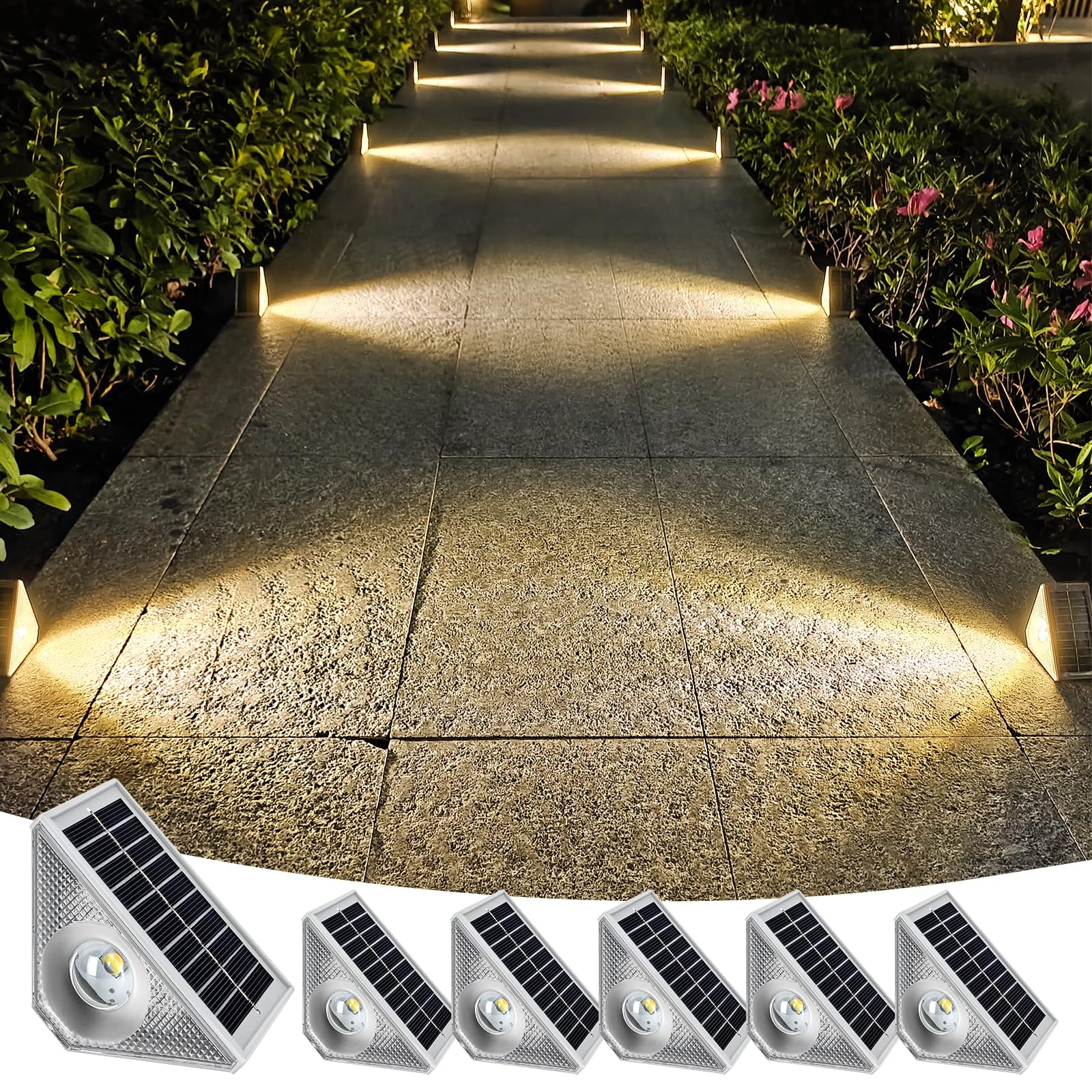 ZSYIQIXI Solar Step Lights for Outside, 6 Pack Solar Stair Lights ...