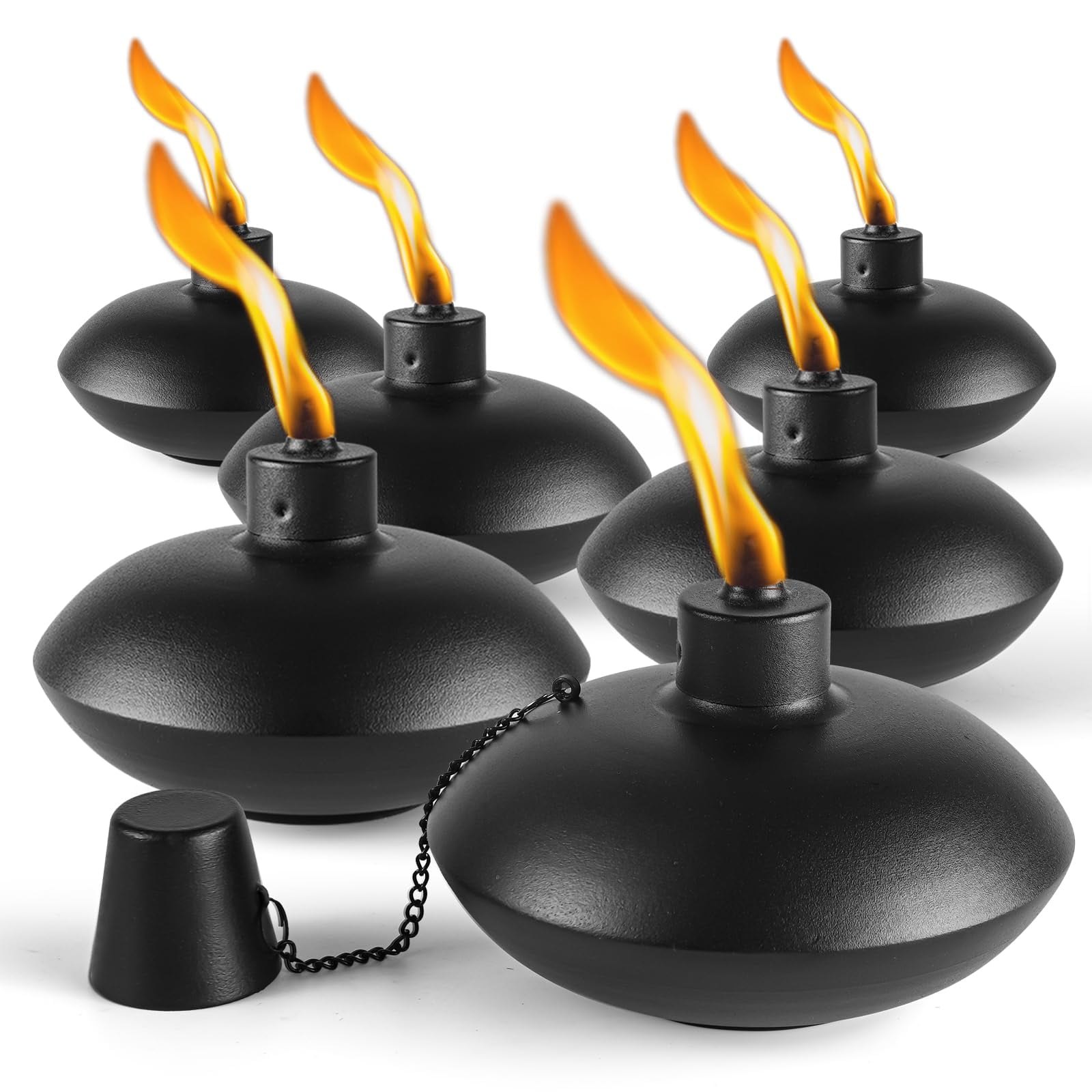 ZSZMFH 6 Pack Metal Table Top Torches,18 oz Citronella Torches for ...