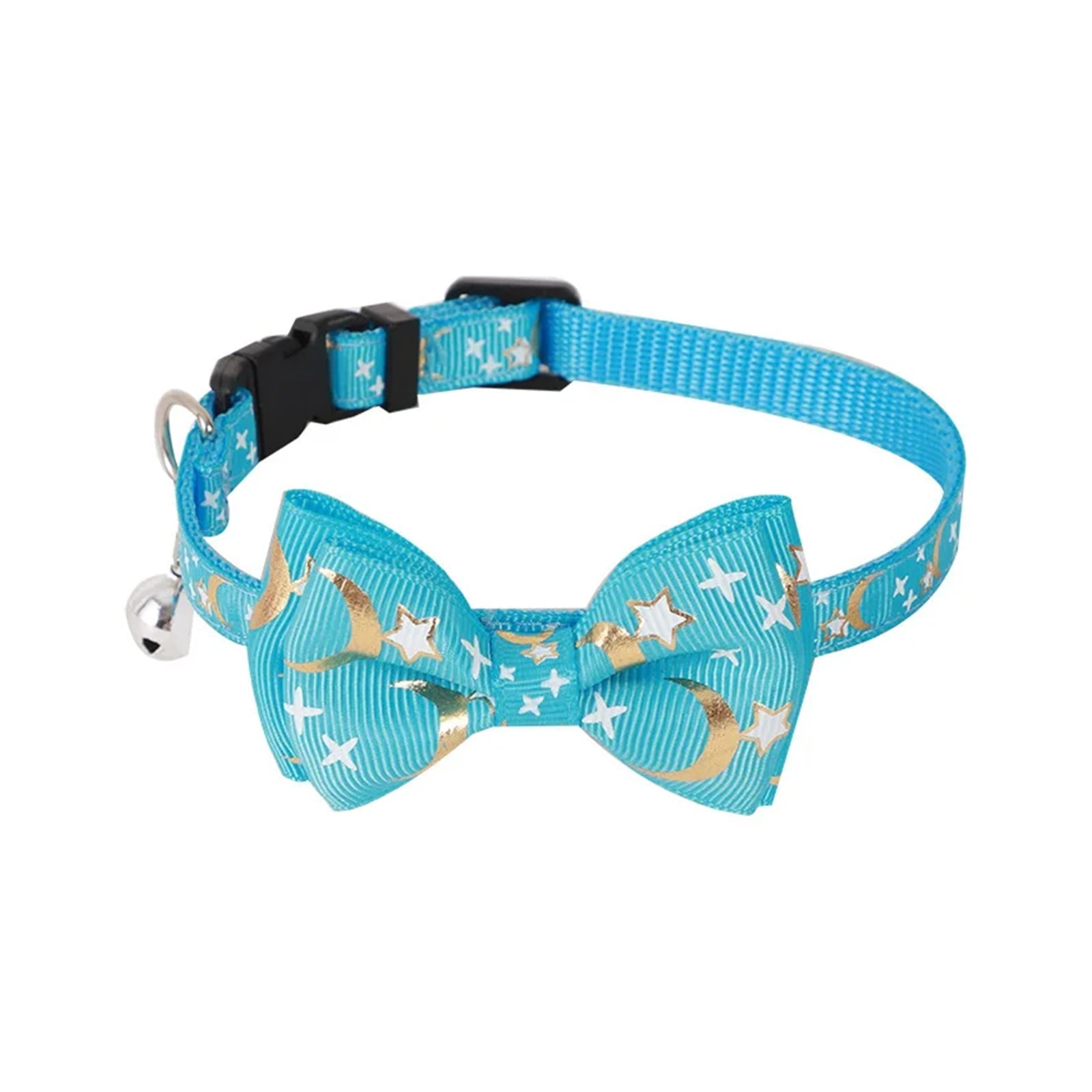 ZShuai 2pcs Cat Bow Bell Collar Hot Stamping Woven Stars and Moon ...